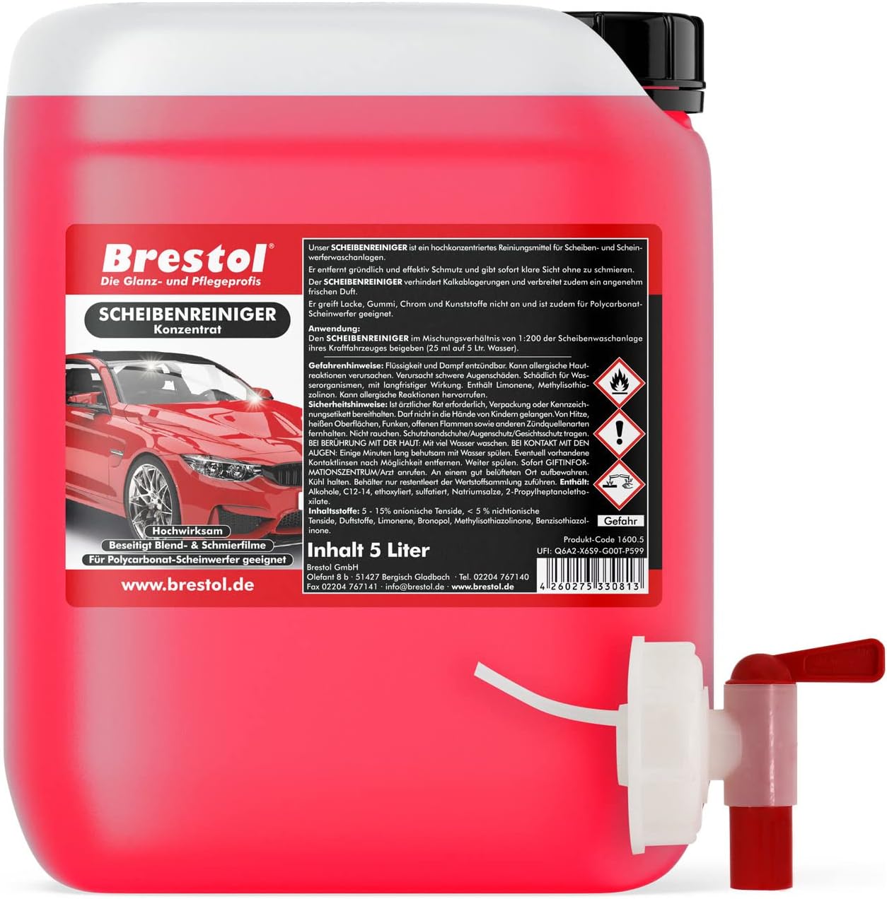 BRESTOL® Scheibenreiniger-Konzentrat für Autos 5 Liter - Für klare ...