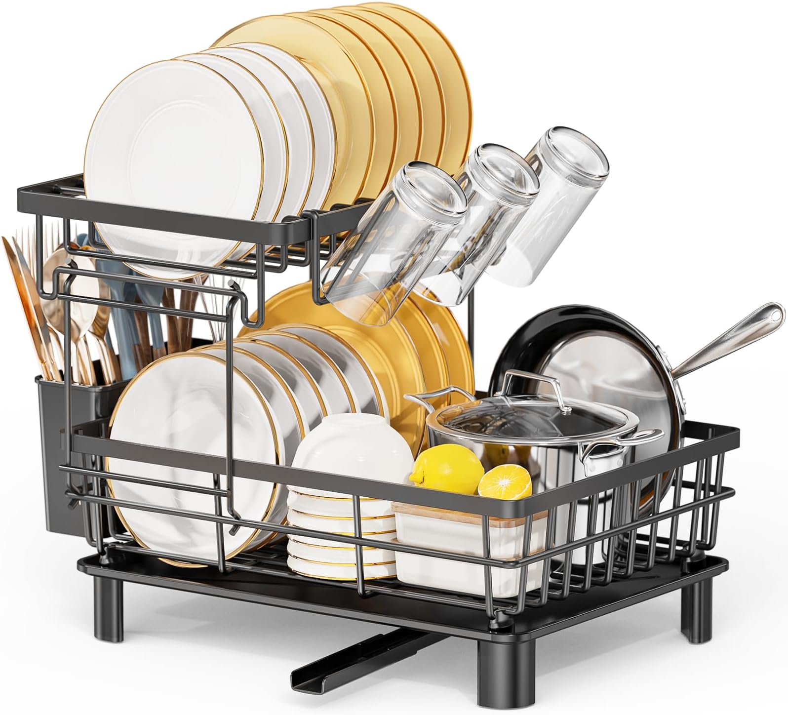Amazon.com - Runnatal Large Dish Drying Rack with Drainboard Set ...