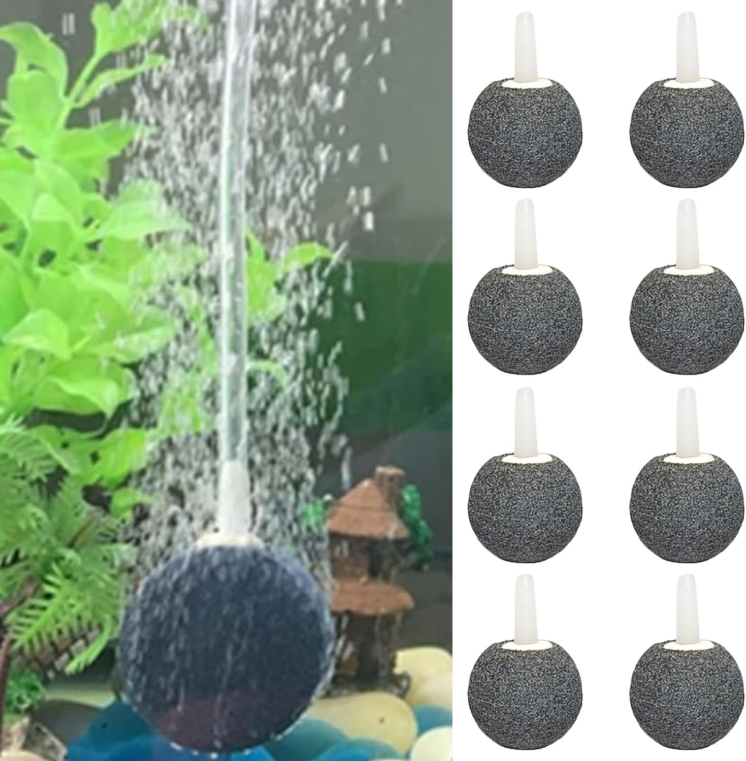 Air Stones for Fish Tanks, 8 PCS Pond Air Stones, Airstones for Aquariums, Aquarium Air Stone ...