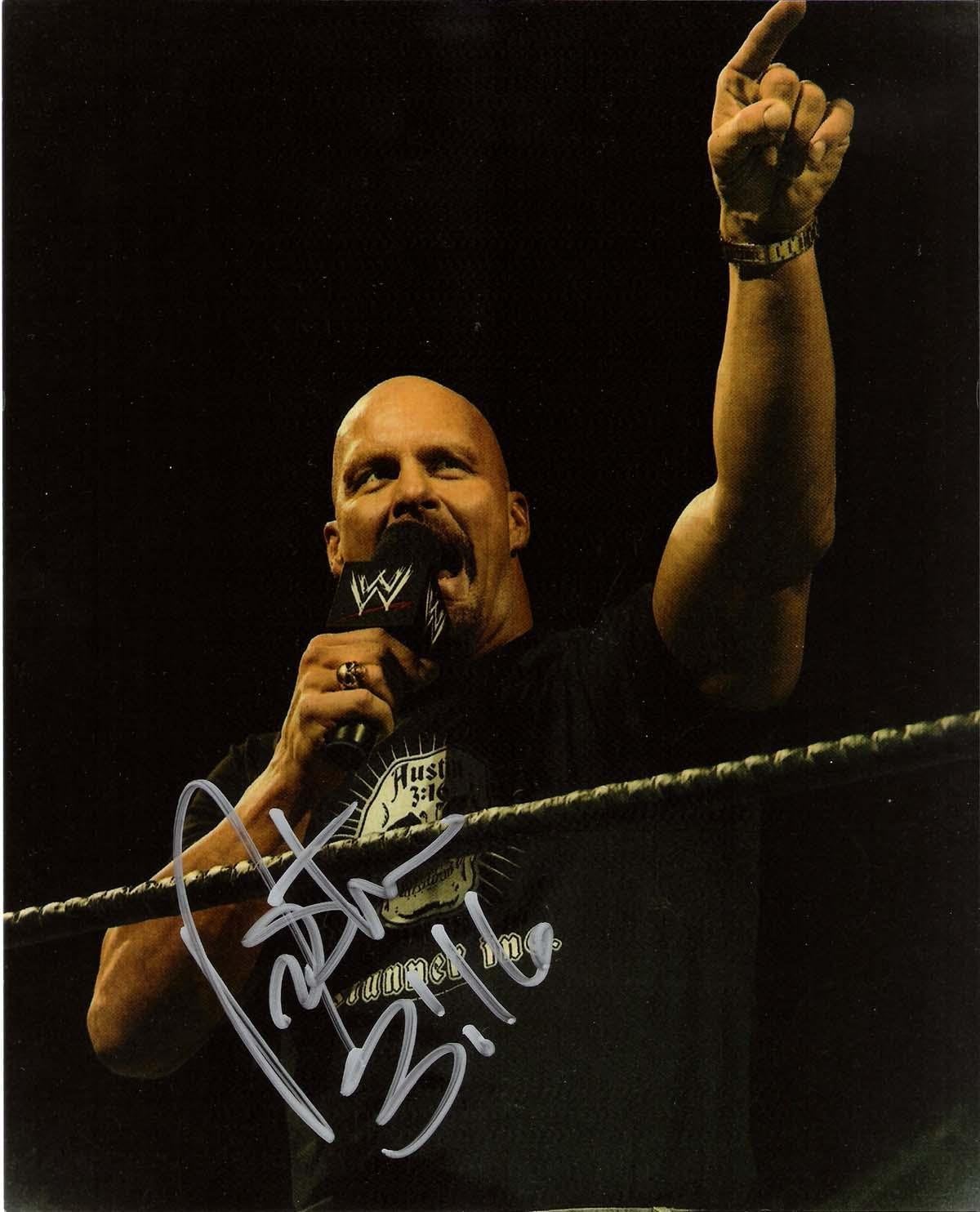 STEVE AUSTIN (STONE COLD) PRO WRESTLER Signed 8x10 Color Photo ...