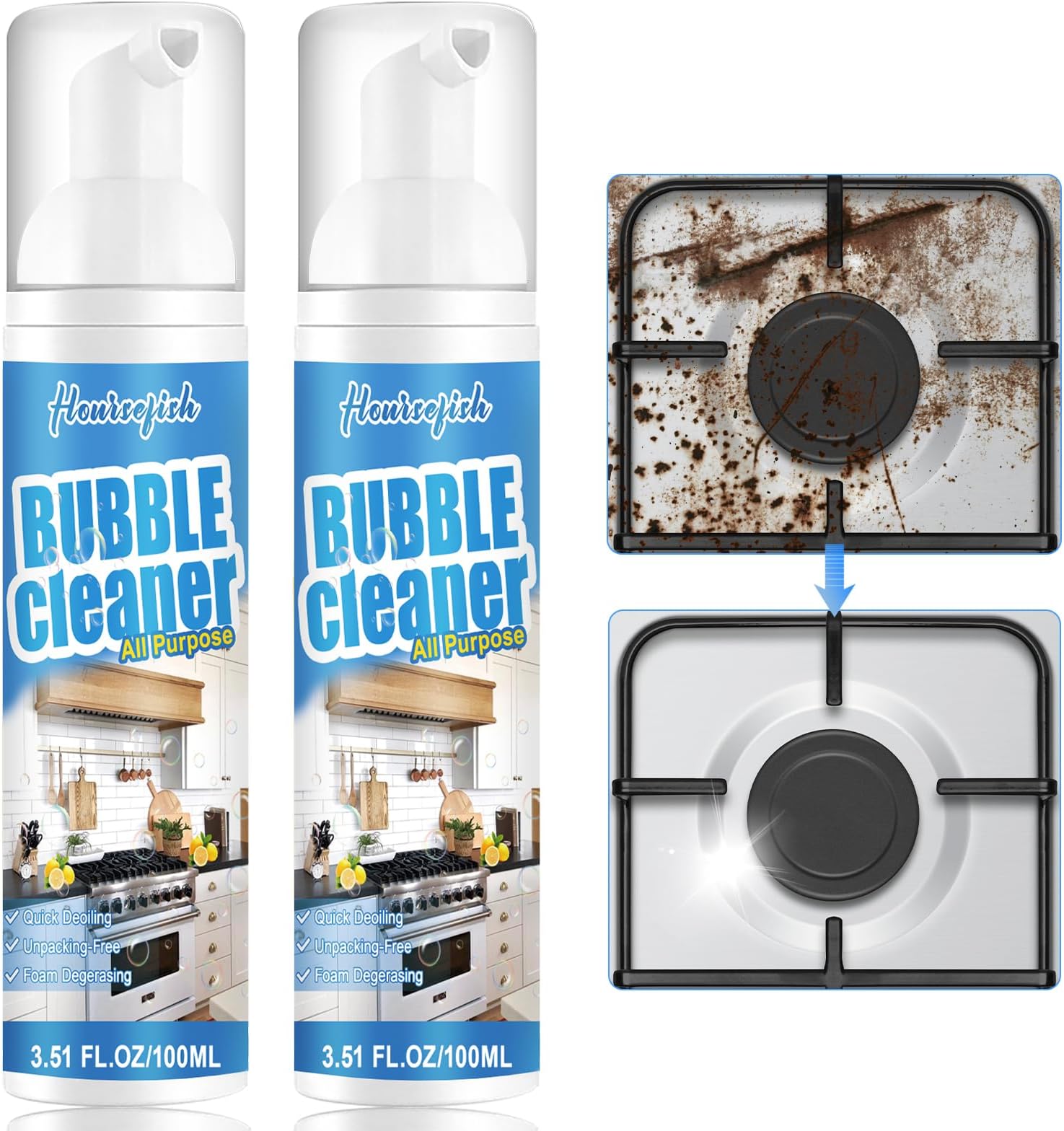 Amazon.com: Kitchen Cleaner Spray, 2 Pack Degreaser Cleaner Heavy Duty ...