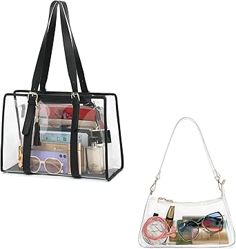 Amazon.com: LOXOMU Clear Purses for Women Stadium Crossbody Clear Bag ...