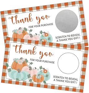 Amazon.com : REWIDPARTY Blank Thanksgiving Party Scratch Off Game Cards ...
