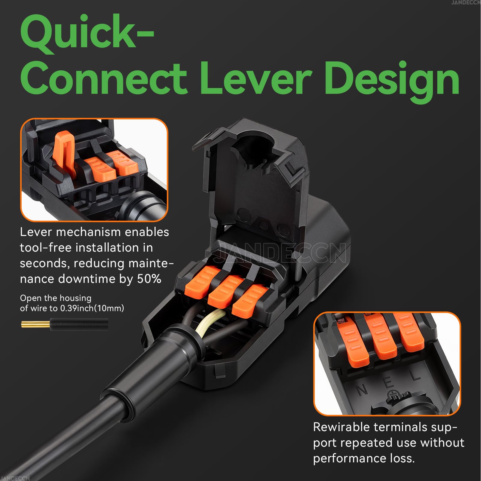 Snapklik.com : 3 Pin Terminal Quick Connectors, 10A 250V IEC320 C13 ...