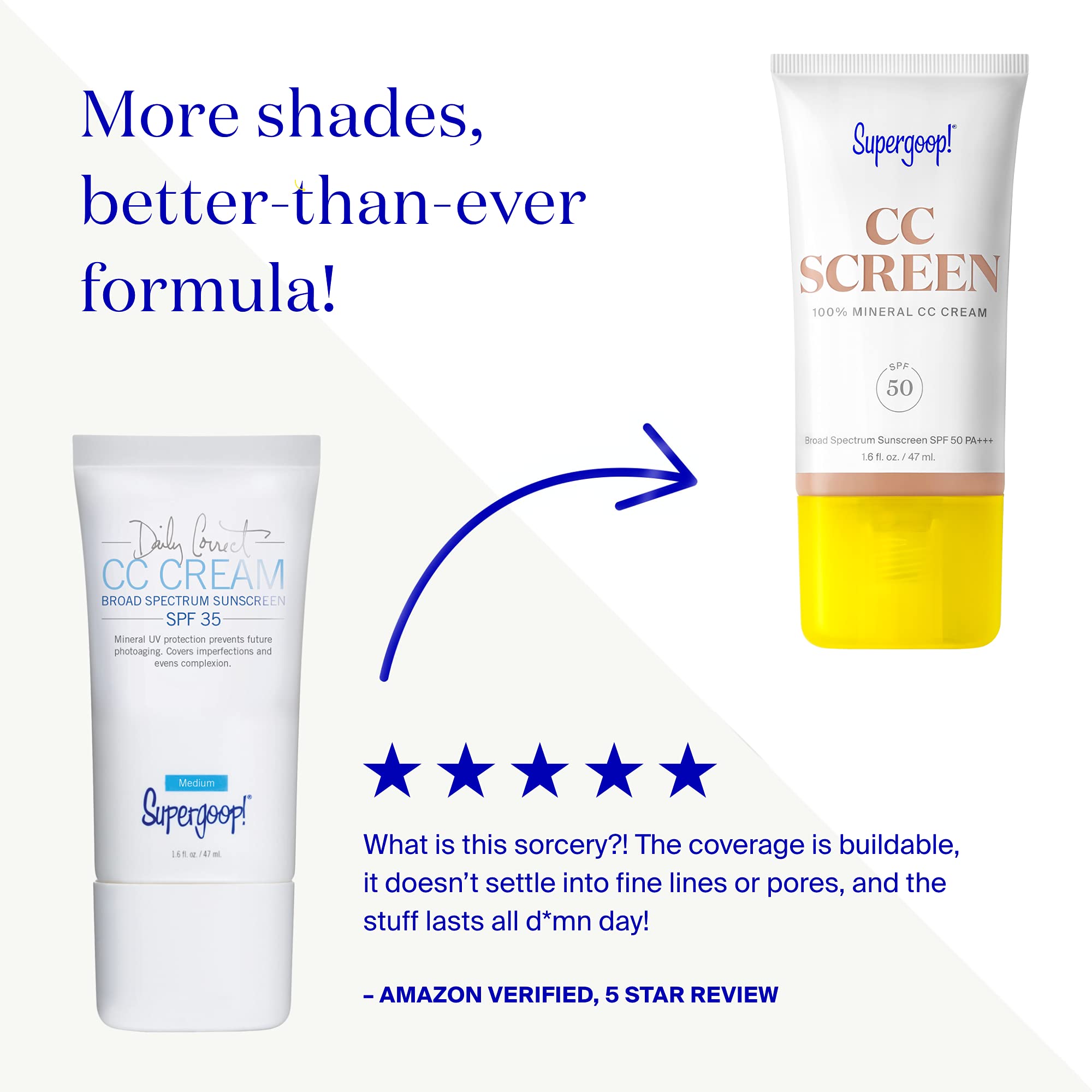 Buy Supergoop! CC Screen - SPF 50 PA++++ CC Cream, 100% Mineral Color ...