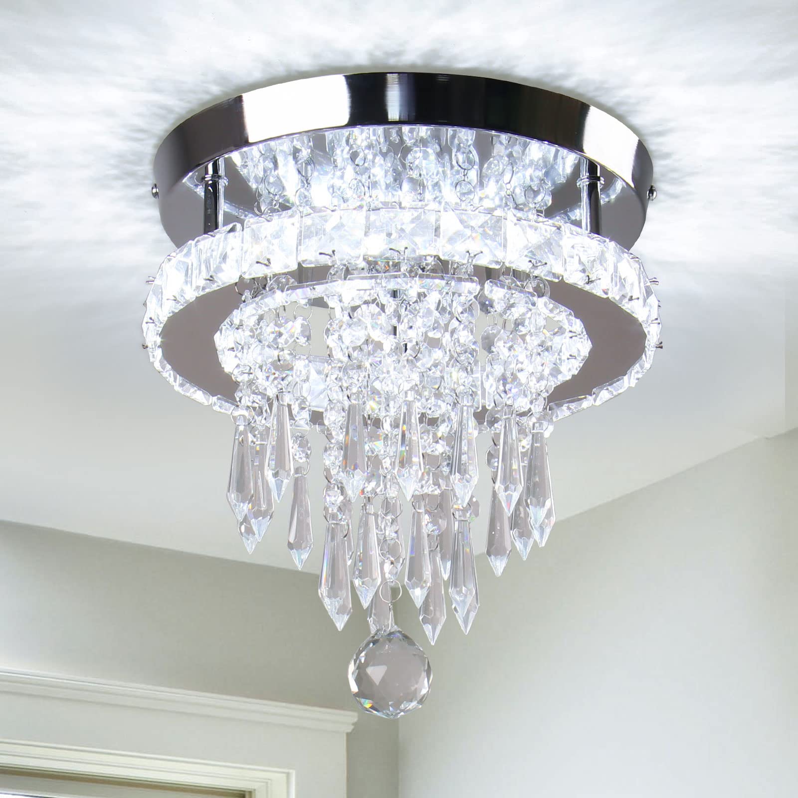 Modern Crystal Ceiling Light Raindrop Crystal Chandeliers Led Crystal ...