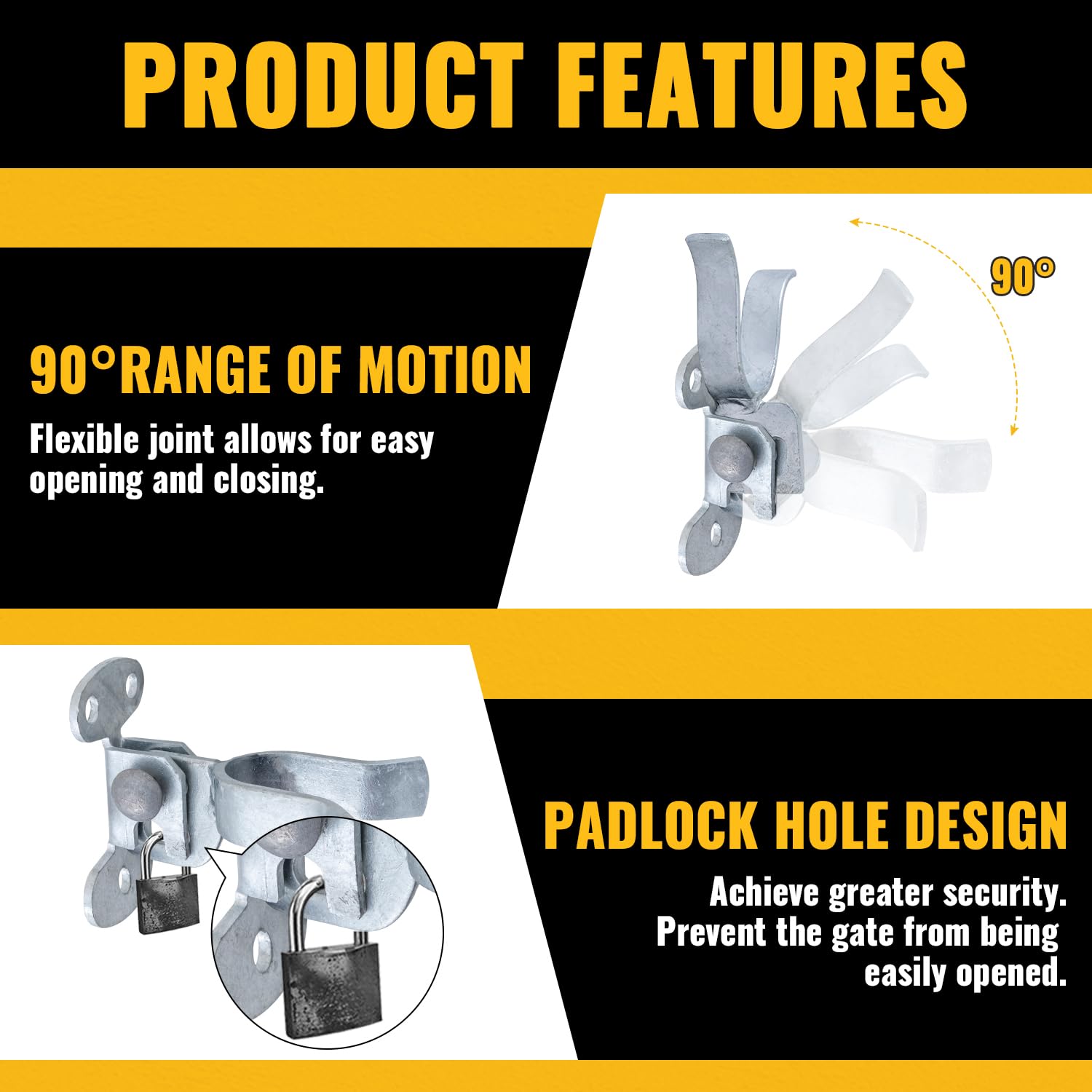 Snapklik.com : VIVIDA 1-3/8" Wall Mount Latch, Chain Link Fence Flat ...