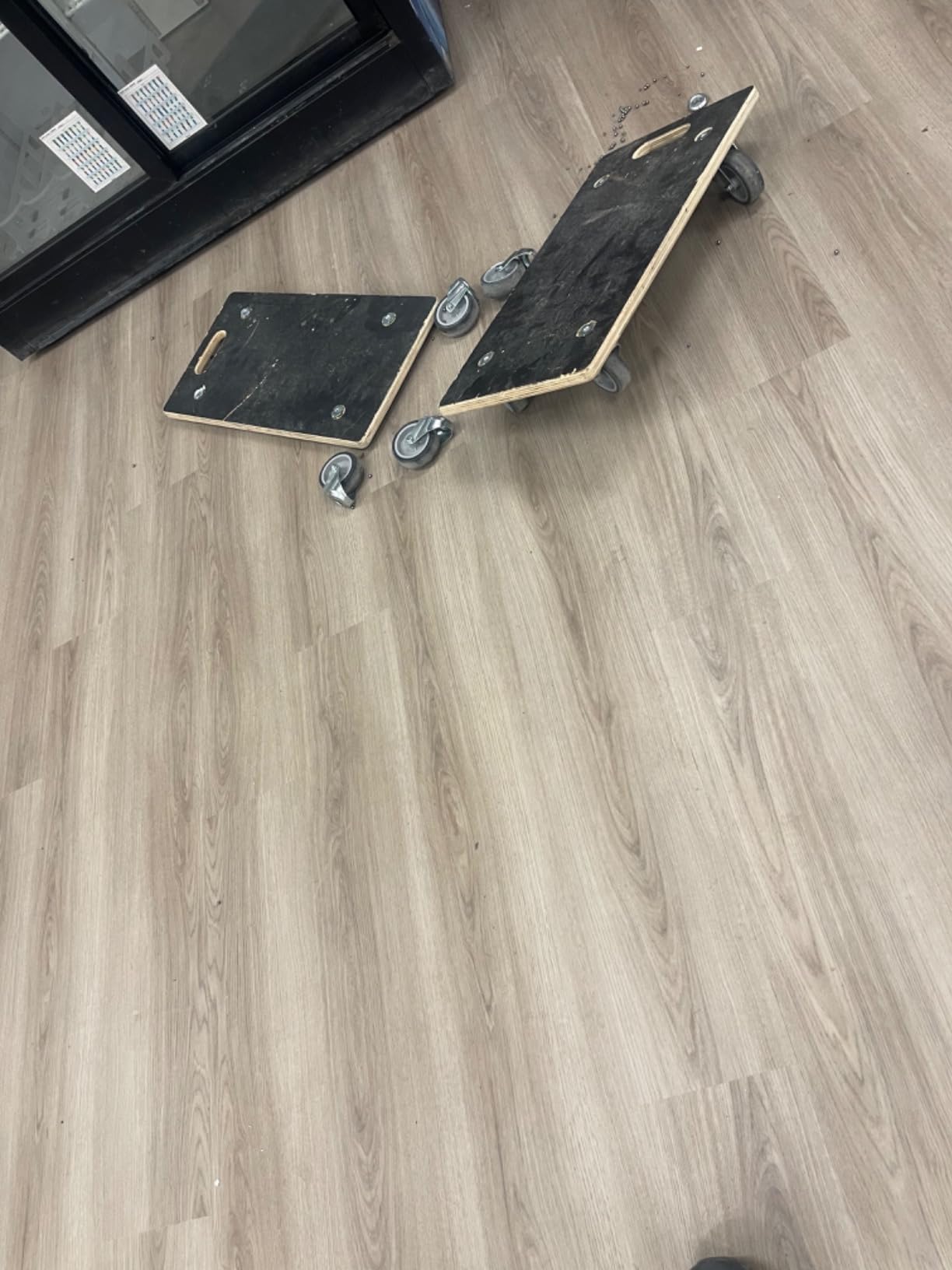 Double Rhombus 2 Pcs Furniture Mover Dolly, 551 Lbs Capacity Round Wood ...