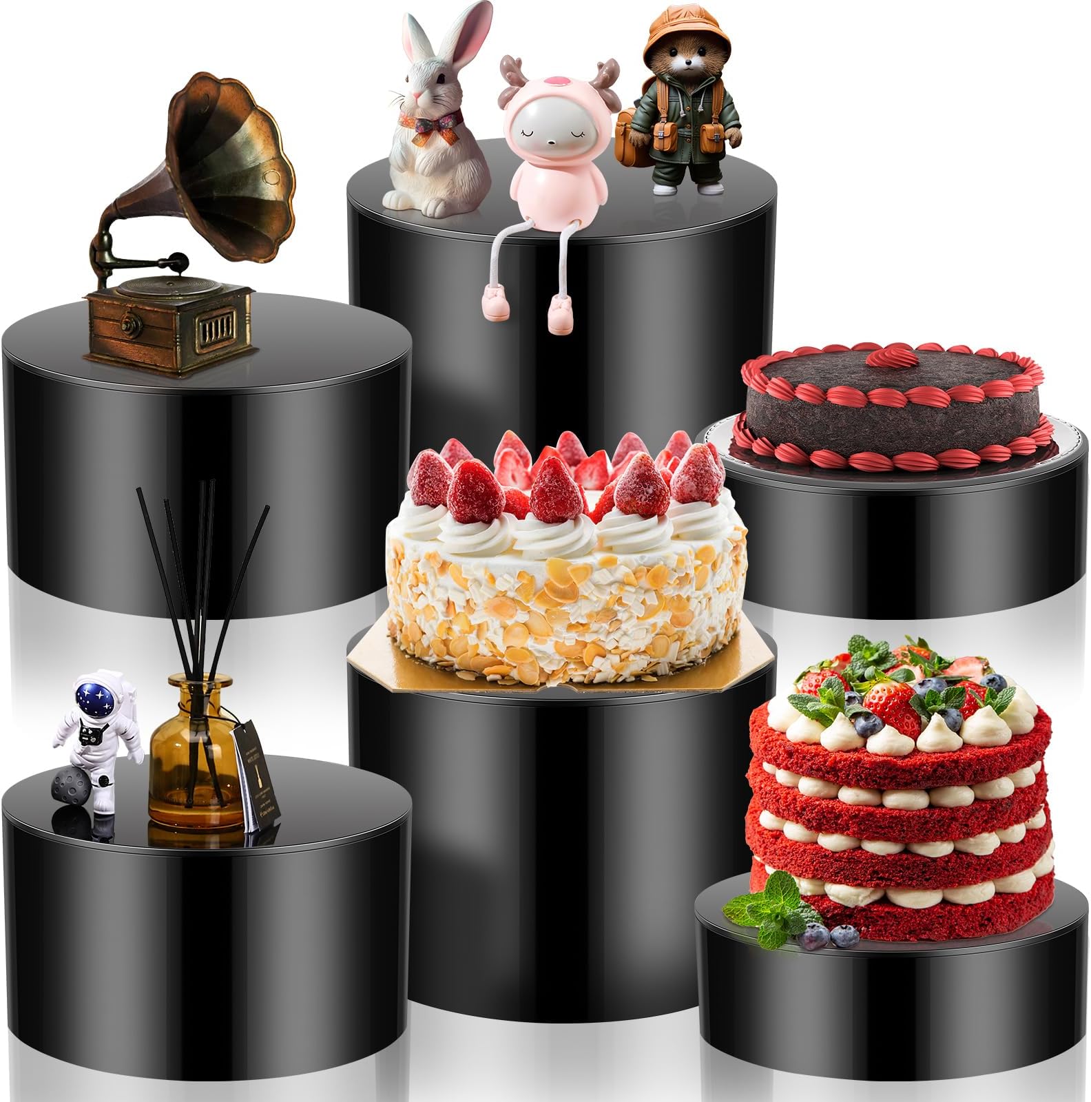 Amazon.com: Weysat Acrylic Risers for Display Round Cake Dessert Stand ...