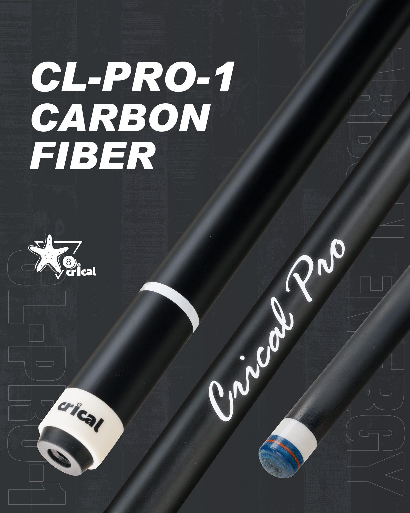 Snapklik.com : CRICAL Carbon Fiber Pool Cue Stick 58" Billiard Cue ...