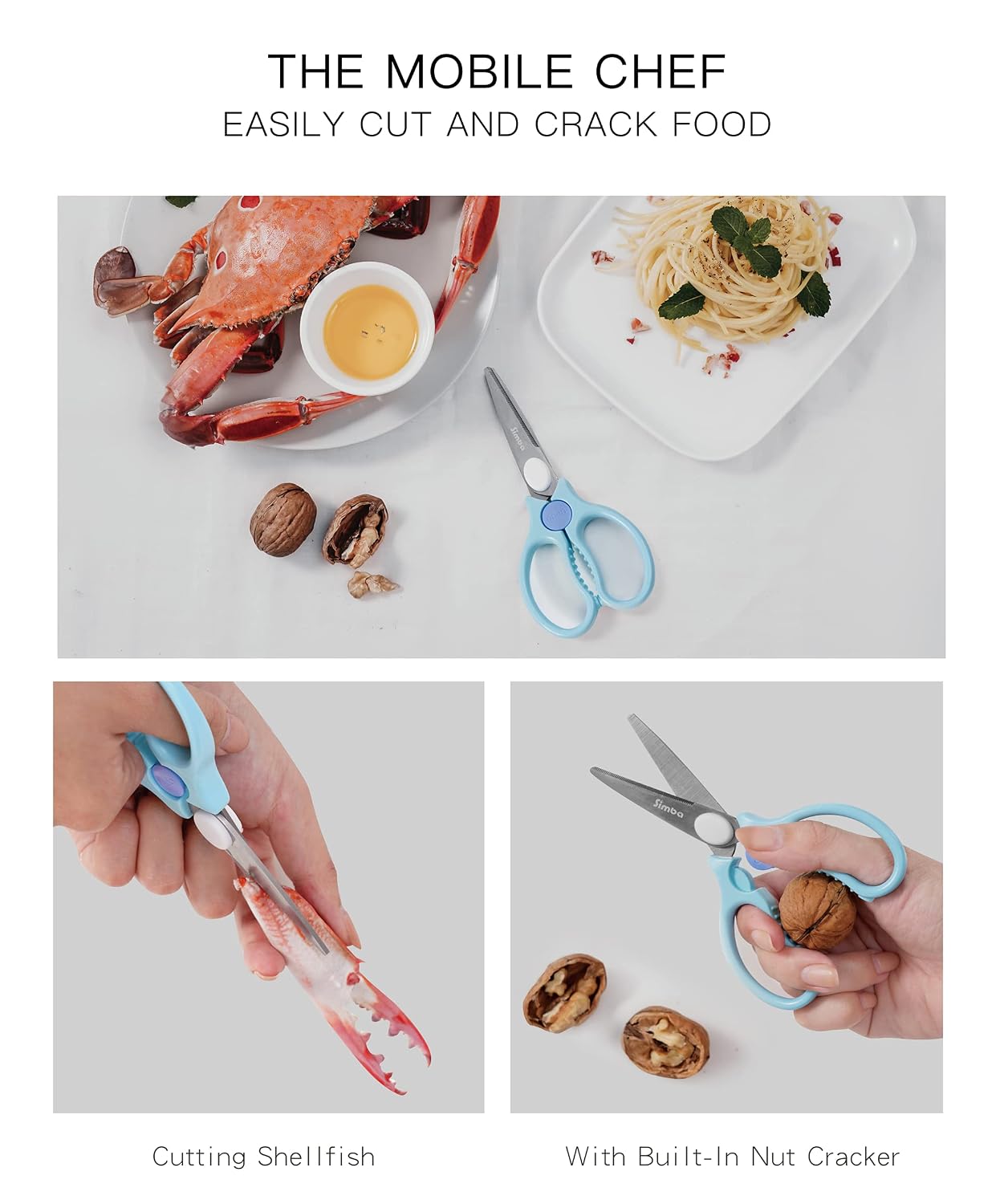 Premium Portable Safety Food Scissors (Blue) – CookingFreshs