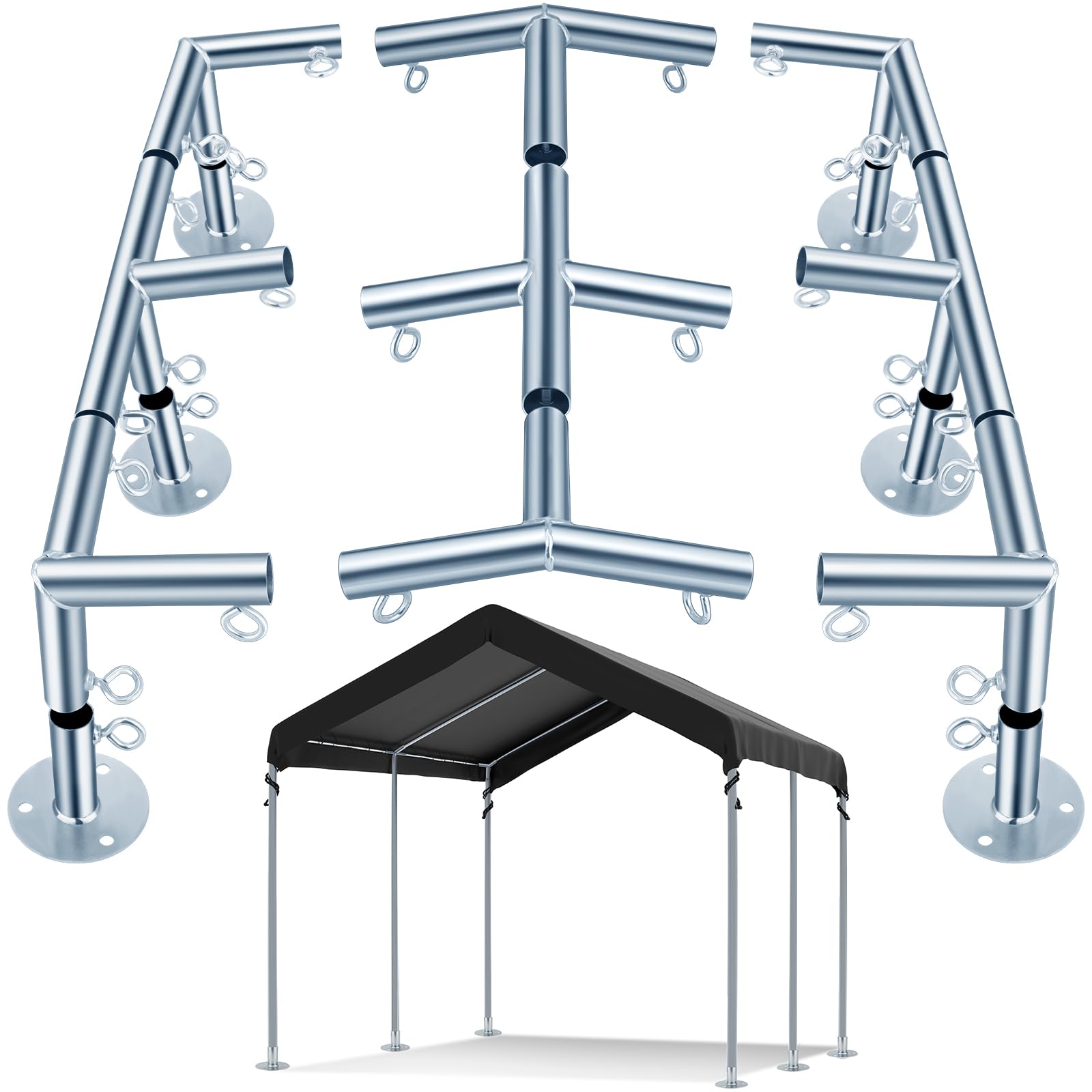 Amazon.com: Blulu 15 Pcs 6 Leg Style Carport Canopy Pipe Fittings Low ...