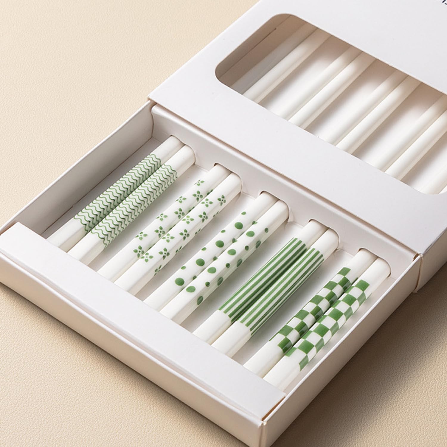 Amazon.com: 5 Pairs Ceramic Chopsticks, 24.5cm/9.65inch High-grade Bone ...