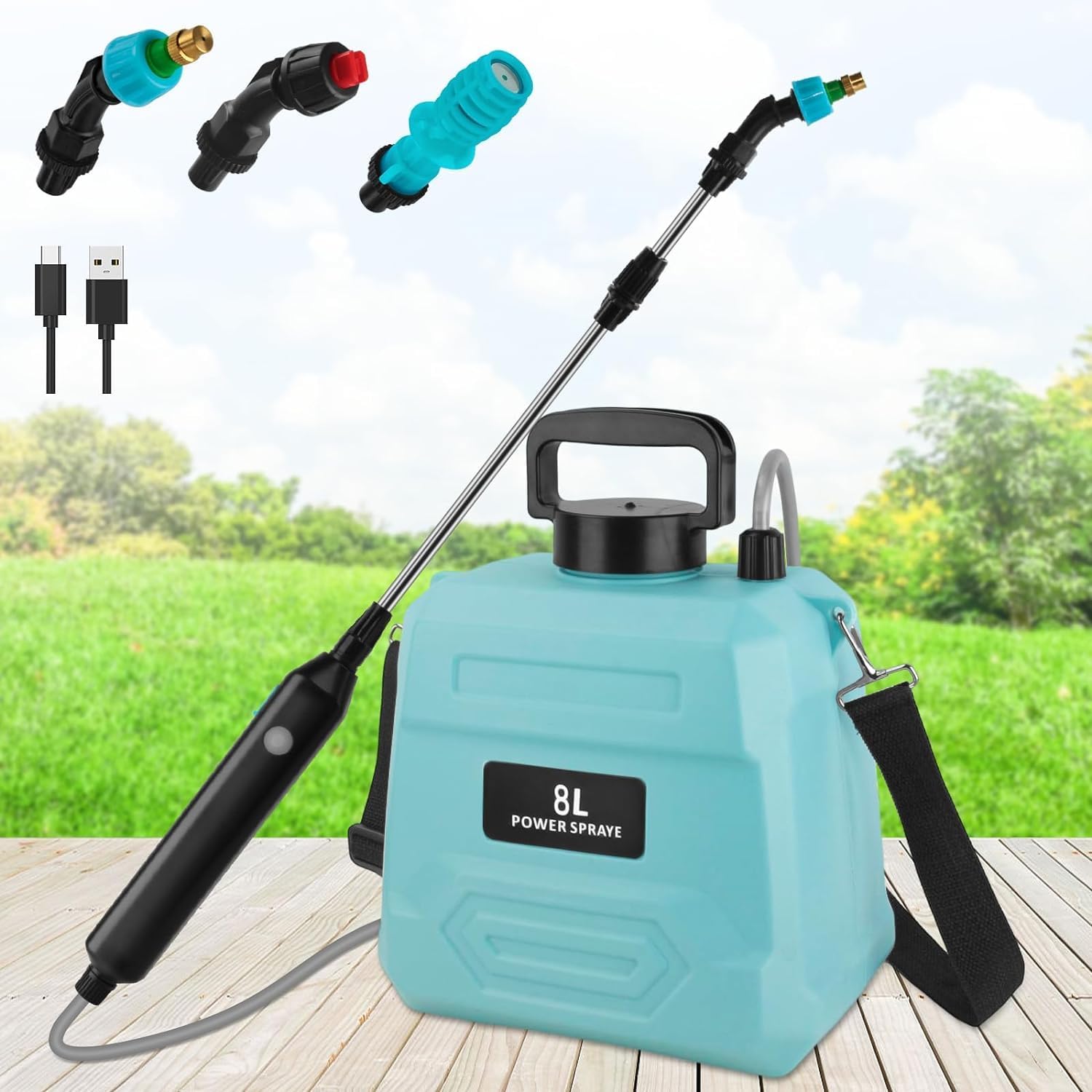 Amazon.com : 2.11 Gallon/8l Battery Powered Sprayer, 2000mah Electric ...