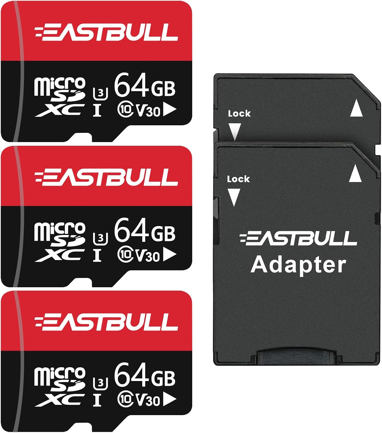 Micro SD Memory Cards, 64GB, Micro SDHC Memory Card + SD Adapter ...