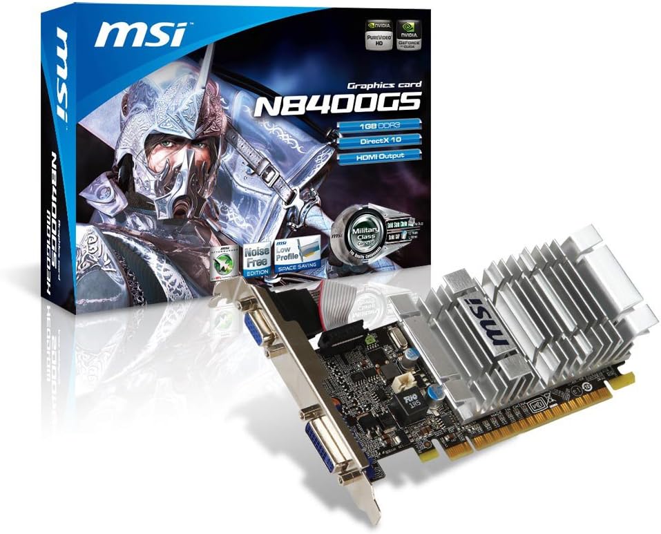 MSI NVIDIA GeForce 8400 GS - Tarjeta gráfica (PCI-e, Memoria DDR3 de 1 ...