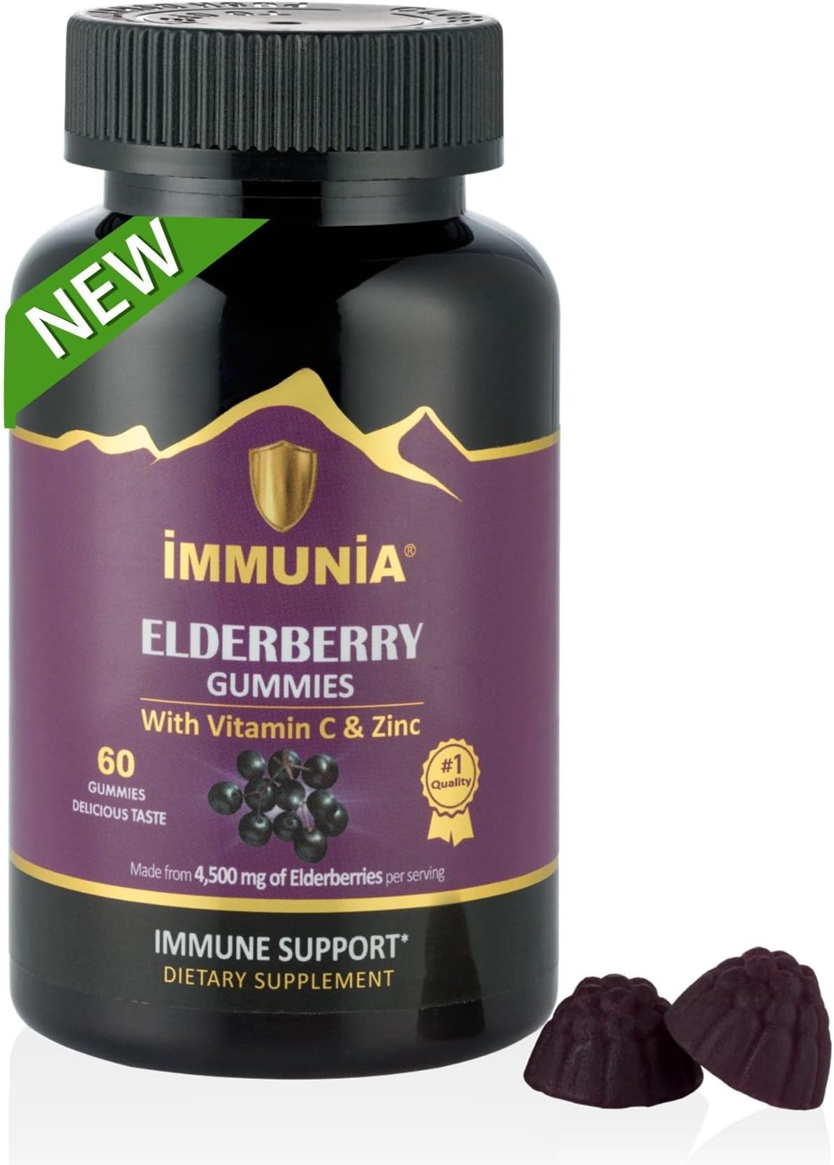 Amazon.com: The Elderberry Co. Extra Strength Elderberry Gummies + Aronia Berries with Vitamins ...