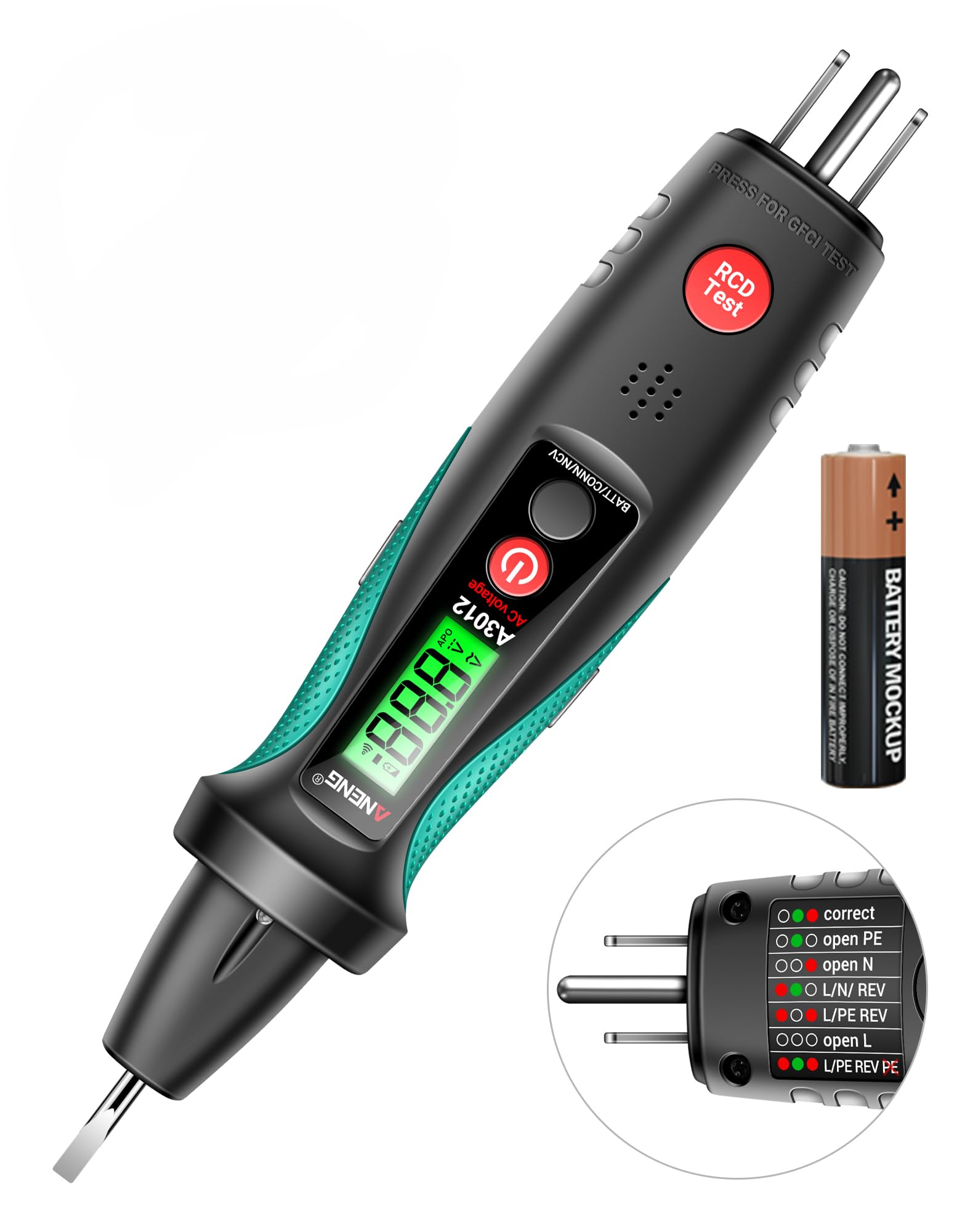 Snapklik.com : ANENG Non Contact Voltage Tester&Outlet Tester ...
