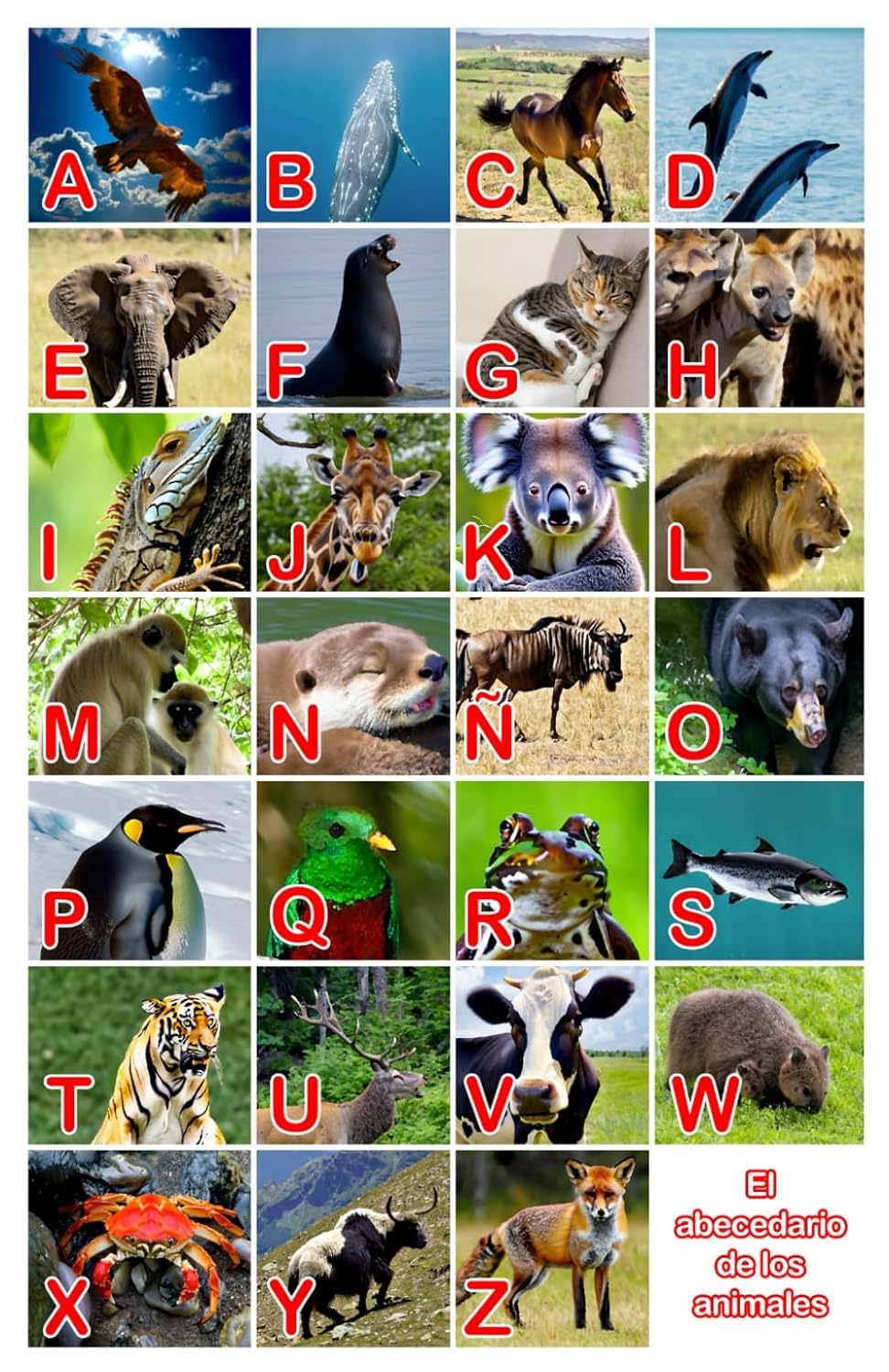 El abecedario de los animales: 27 animales de la A a la Z (Spanish ...