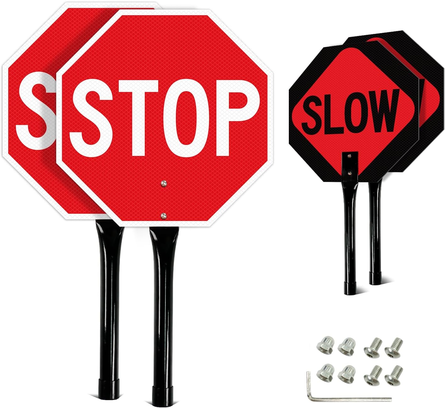 Amazon.com: SmartSign LED STOP Paddle - Reflective Hand Held Stop Sign ...