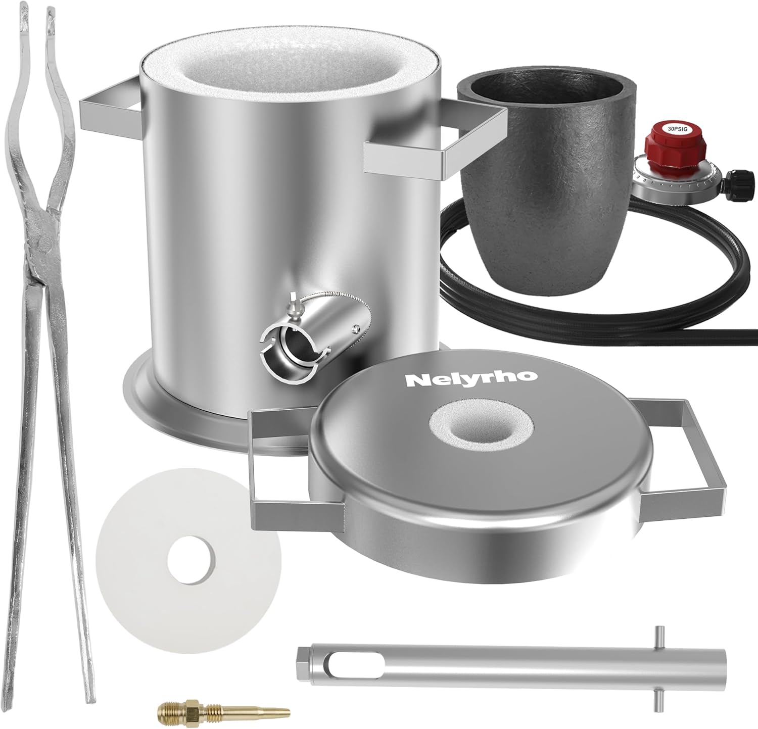 Amazon.com: Nelyrho 6KG/13lbs Propane Metal Smelting Furnace Kit ...