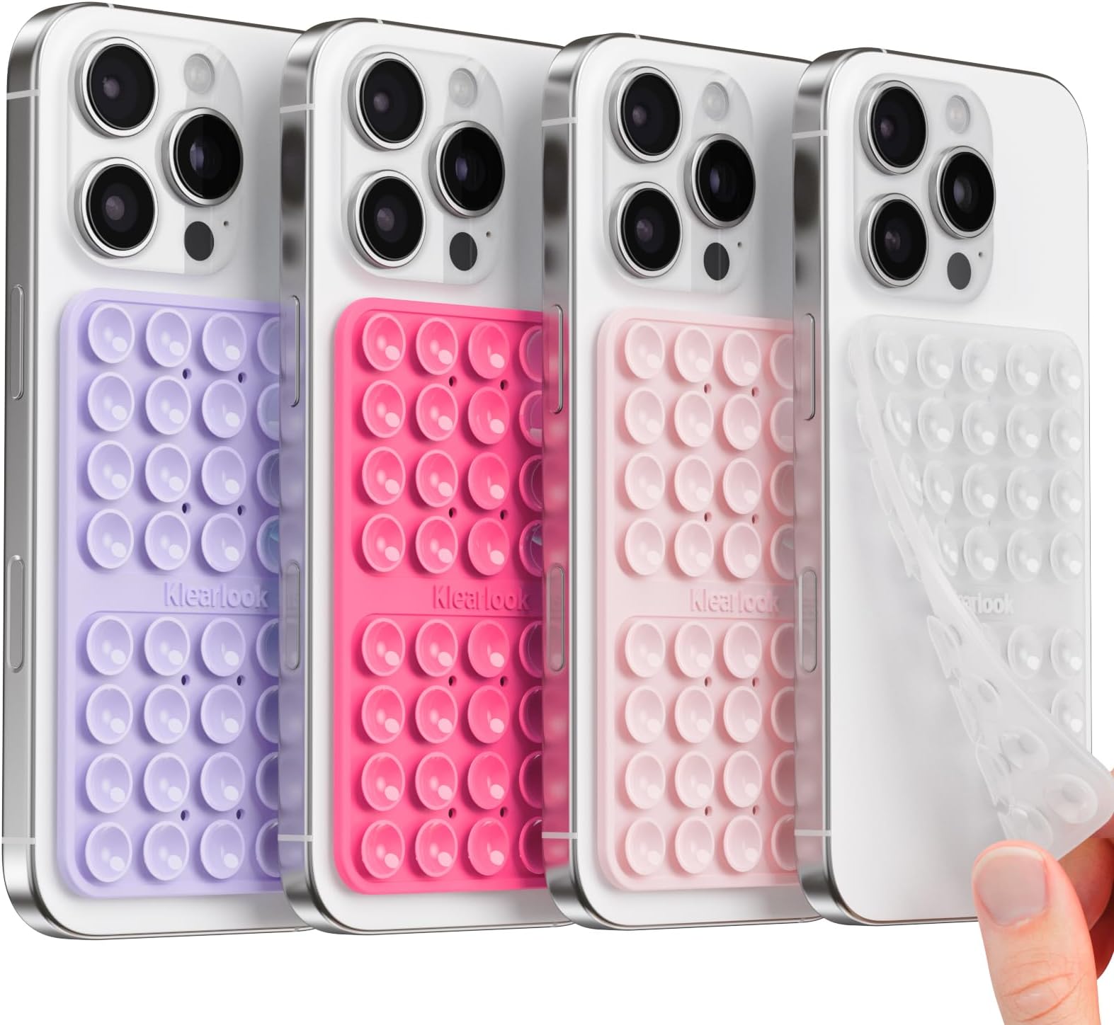 Amazon.com: 4 Pack Double Sided Suction Cup Phone Holder, Sticky Grippy ...