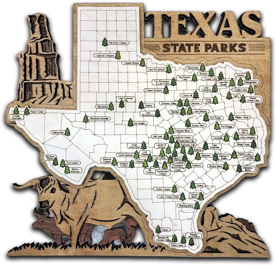Amazon.com: Texas State Parks Travel Wall Decor, State Parks Marker, Personalized Texas State ...