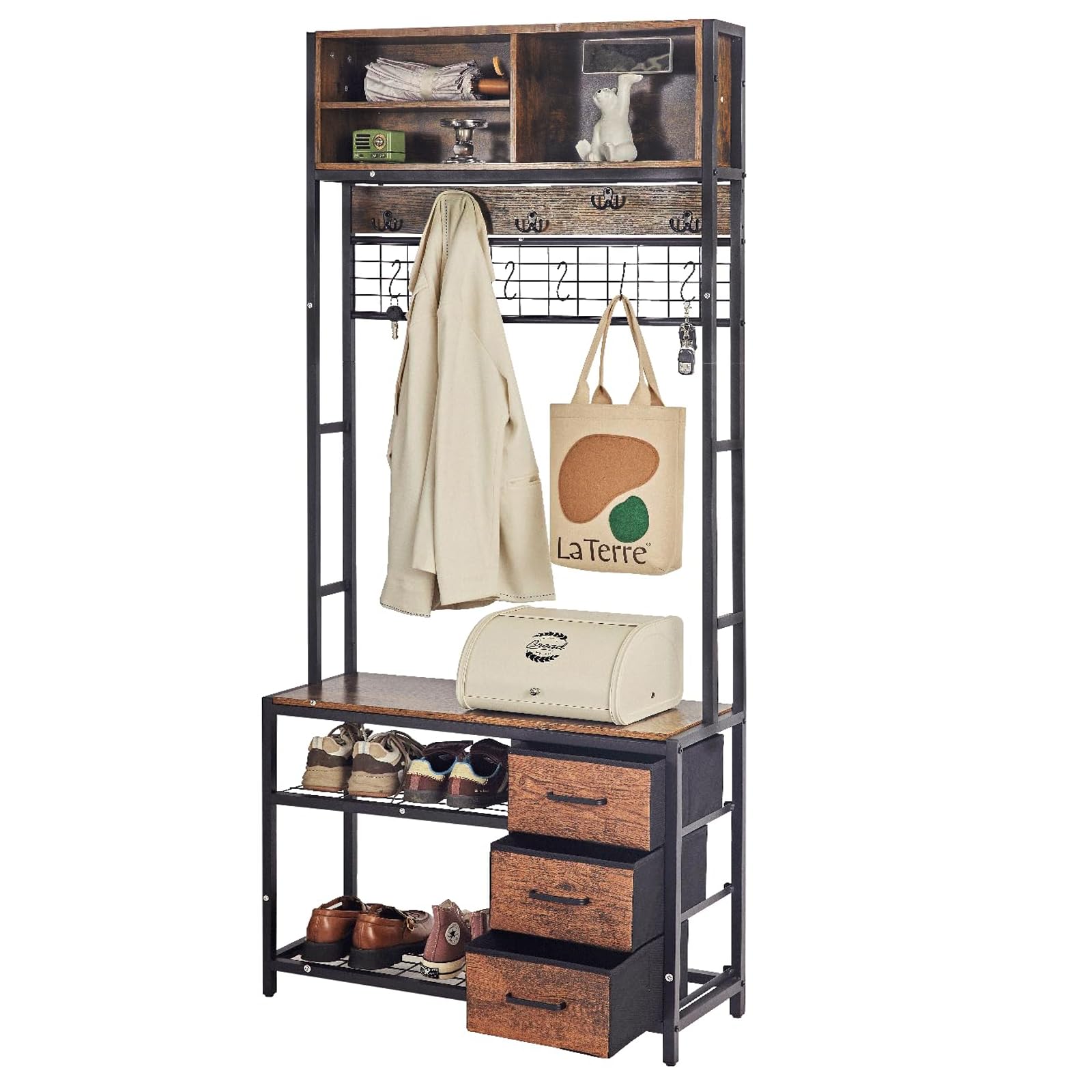 Amazon.com: Redlife Hall Tree with Bench, 71" Entryway Bench with ...