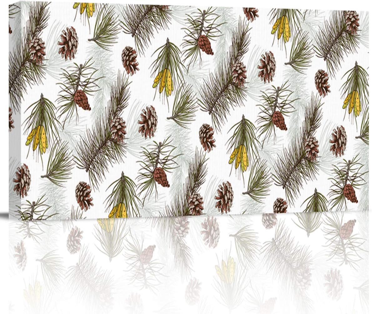 Amazon.com: Canvas Wall Art, Framed Canvas Prints Chrsitmas Theme Pine ...