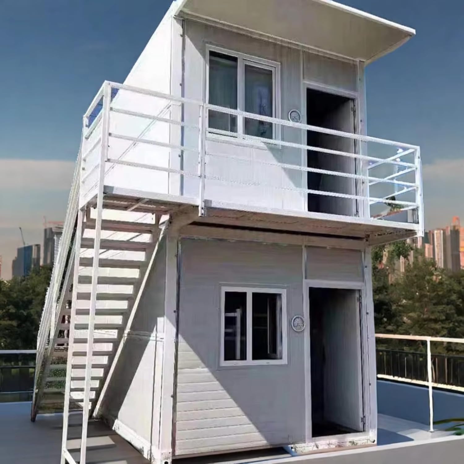 CMOLVUR Two Storey 1 Bedroom 2 Bath Mobile Tiny Living Expandable House ...