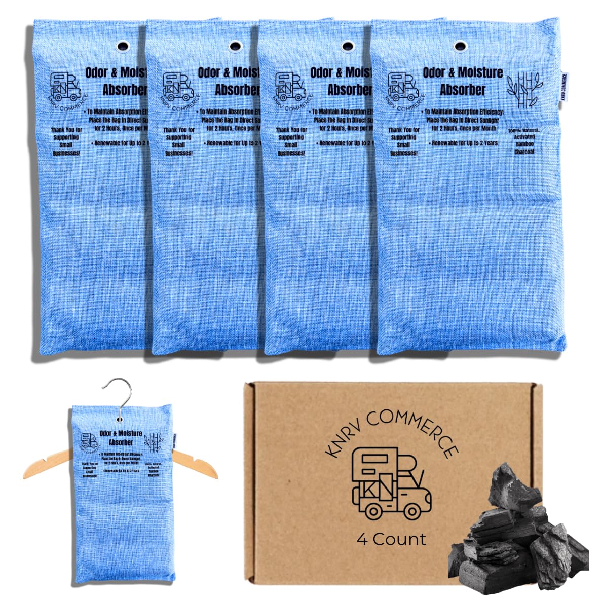 Amazon.com: 2000g: 4 Activated Charcoal Bamboo Air Purifier Bags: Odor ...