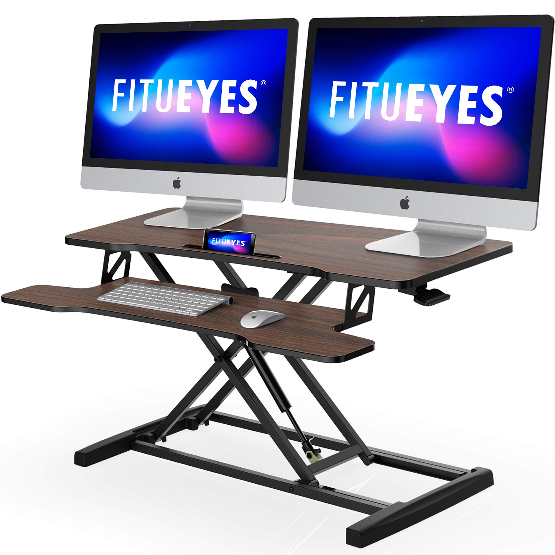 Fitueyesheight Adjustable Standing Desk 36 Inch Sit Stand Desk Keyboard ...