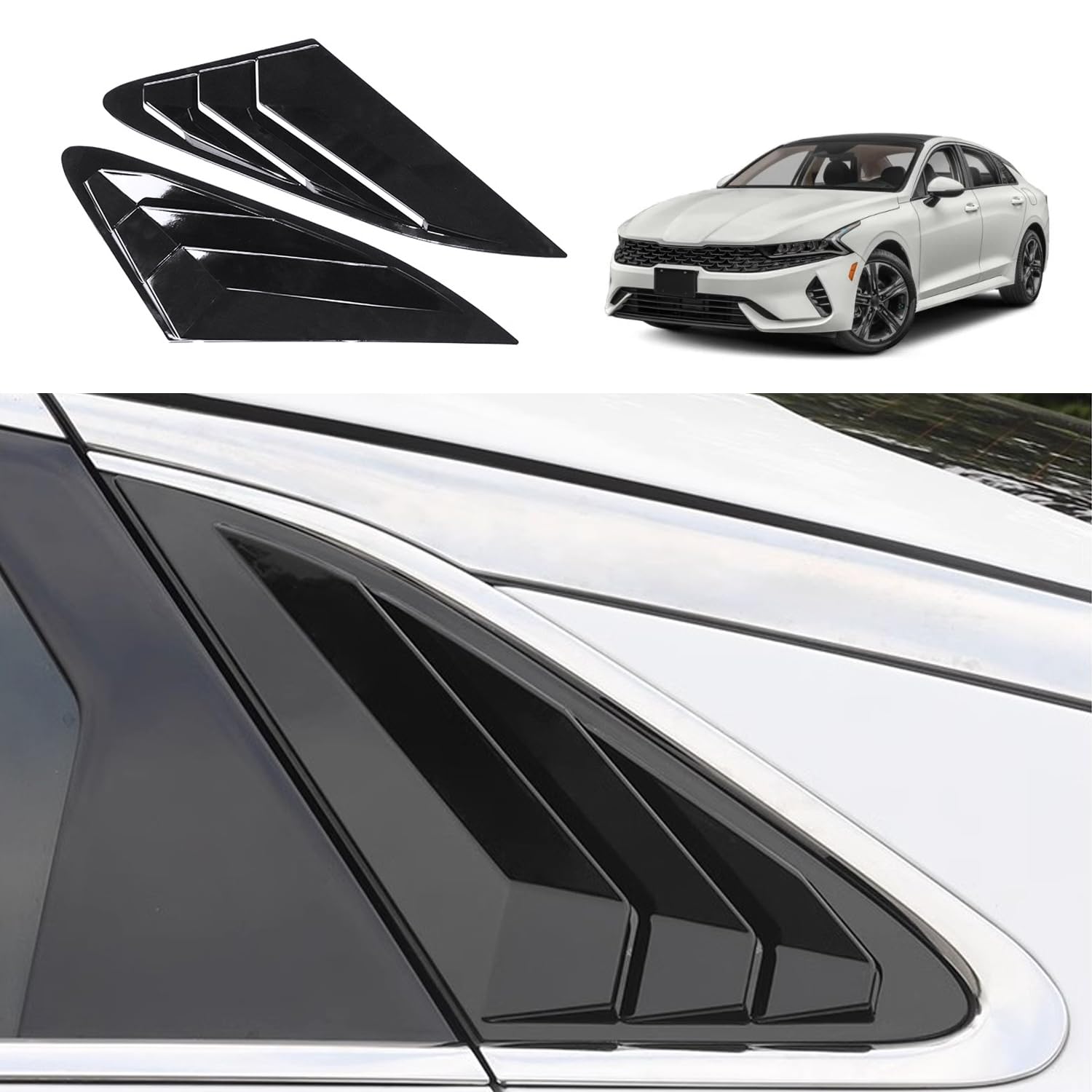 Amazon.com: Blazeray Rear Side Window Louvers for KIA K5 2021 2022 2023 ...