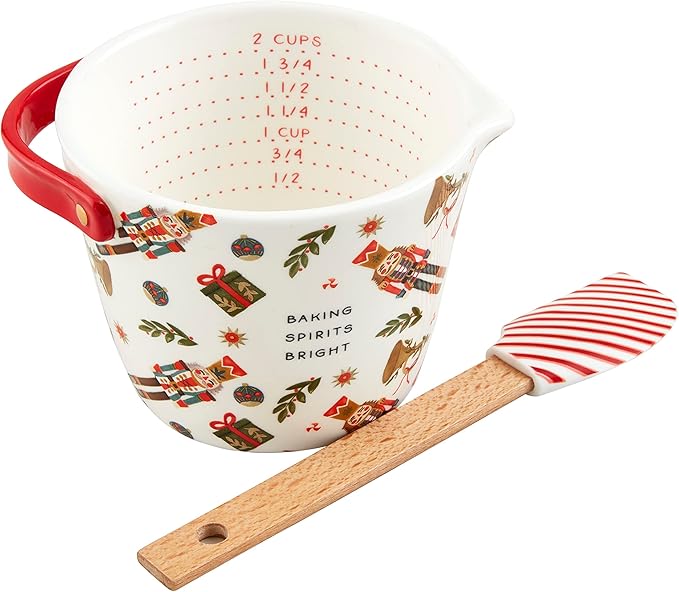 Amazon.com: Mud Pie Christmas Nutcracker Measuring Cup Set, White, 3 3/ ...