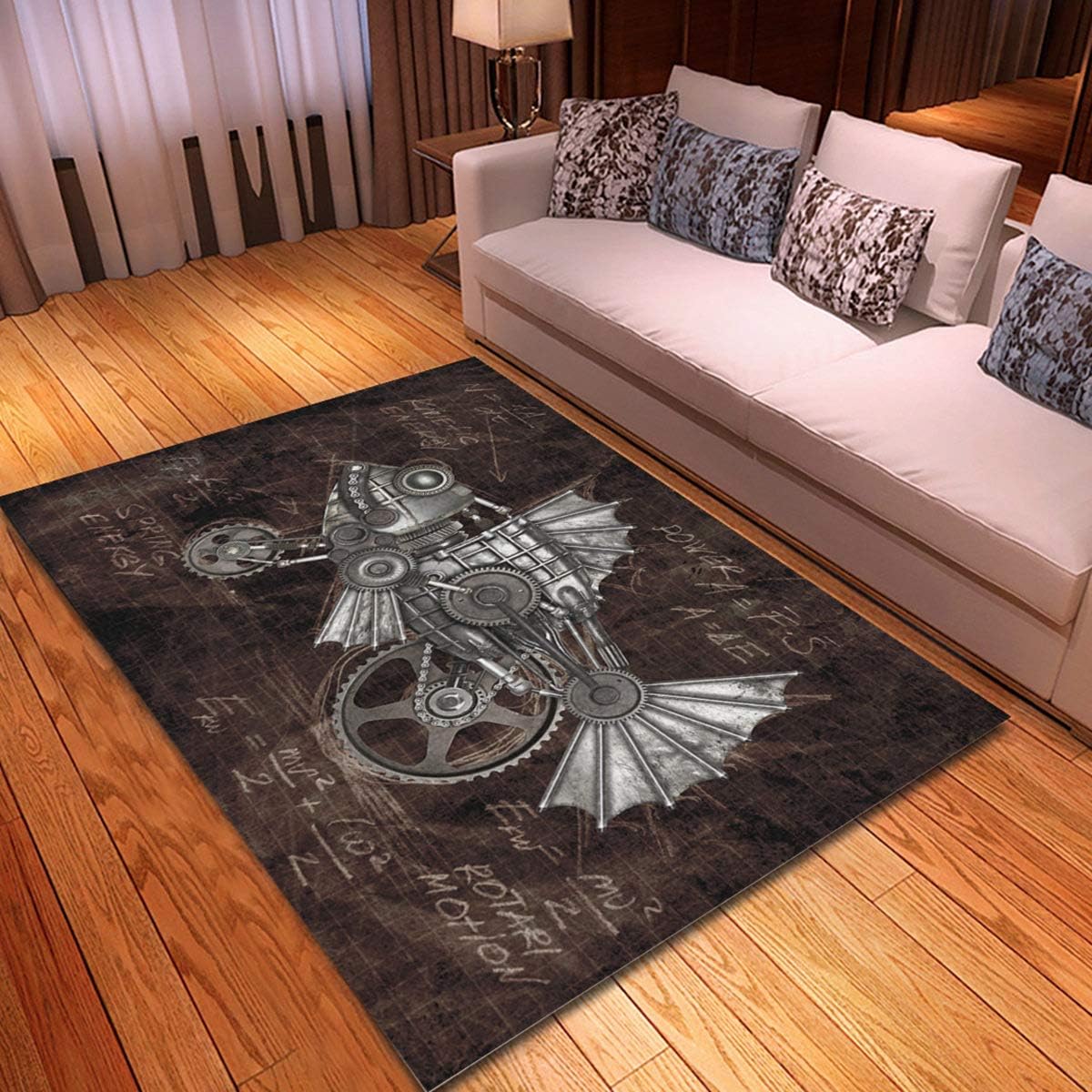 Amazon.com: rouihot Non-Slip Area Rug 3'x 5' Abstract Steampunk Fish ...