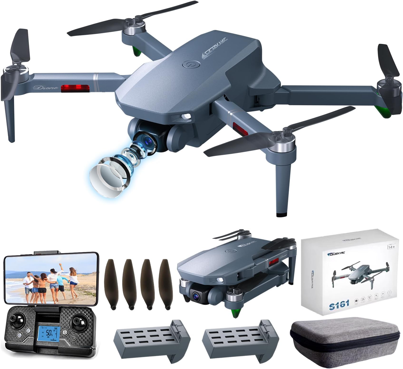 Amazon.com: Brushless Motor Drone with Dual Camera Real 1080P WiFi RC ...