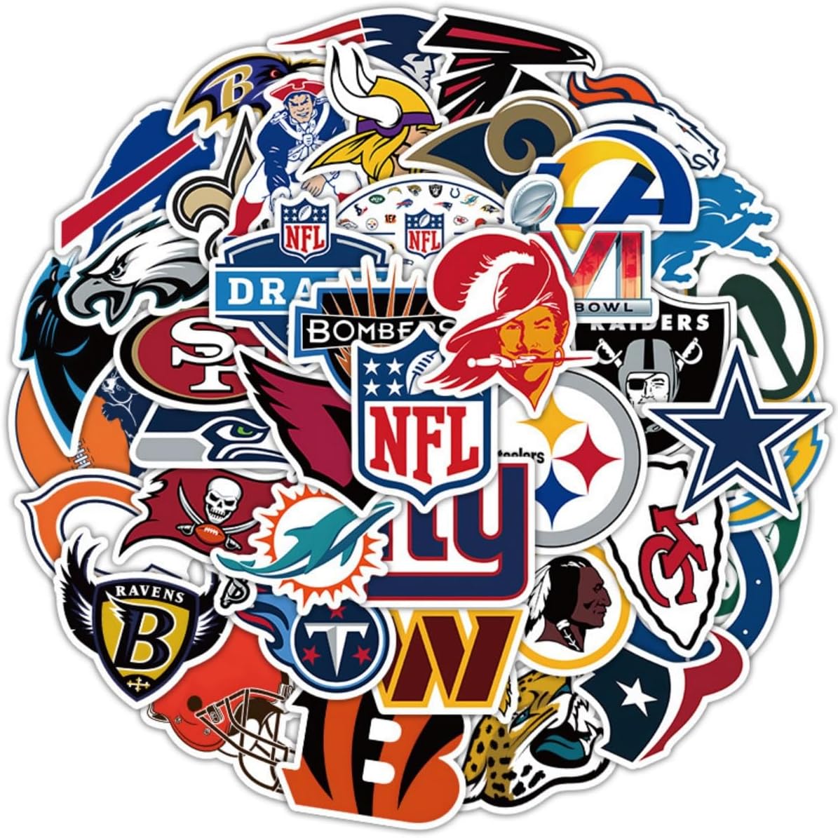 Amazon.com: 100 Pcs Football Team Stickers - Football Rugby for Fans ...