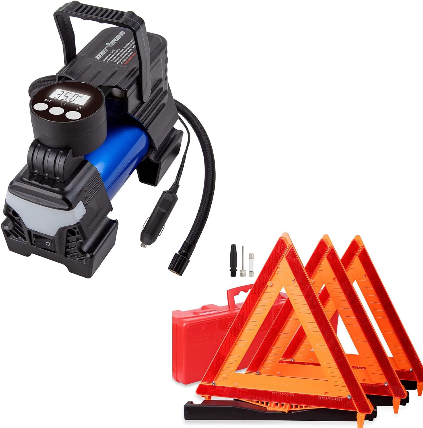 Amazon.com: CARTMAN Warning Triangle DOT Approved and Air Compressor ...