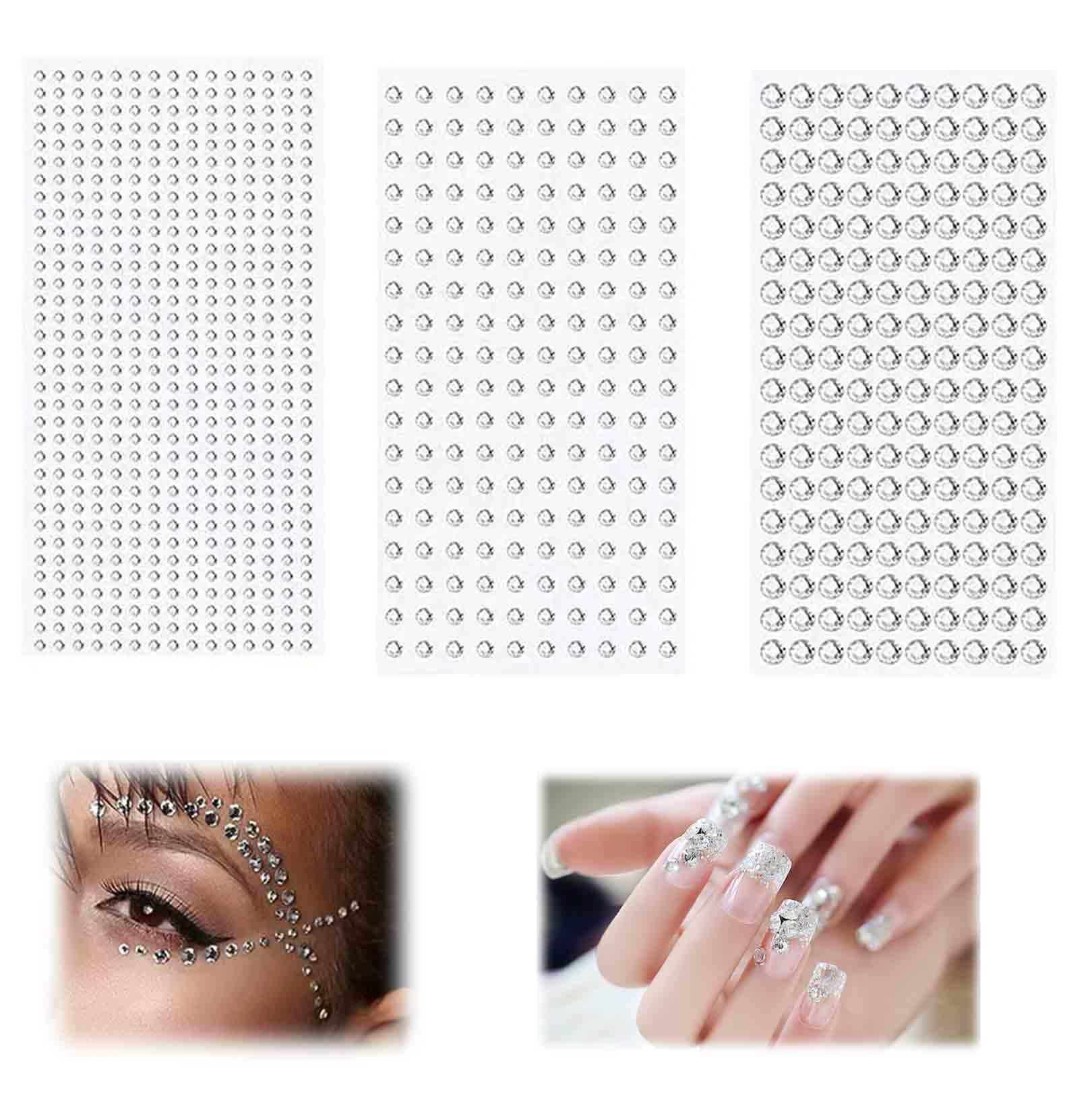 770 Pcs Stick on Gems,Face Makeup Gems,Self Adhesive Bling Clear ...