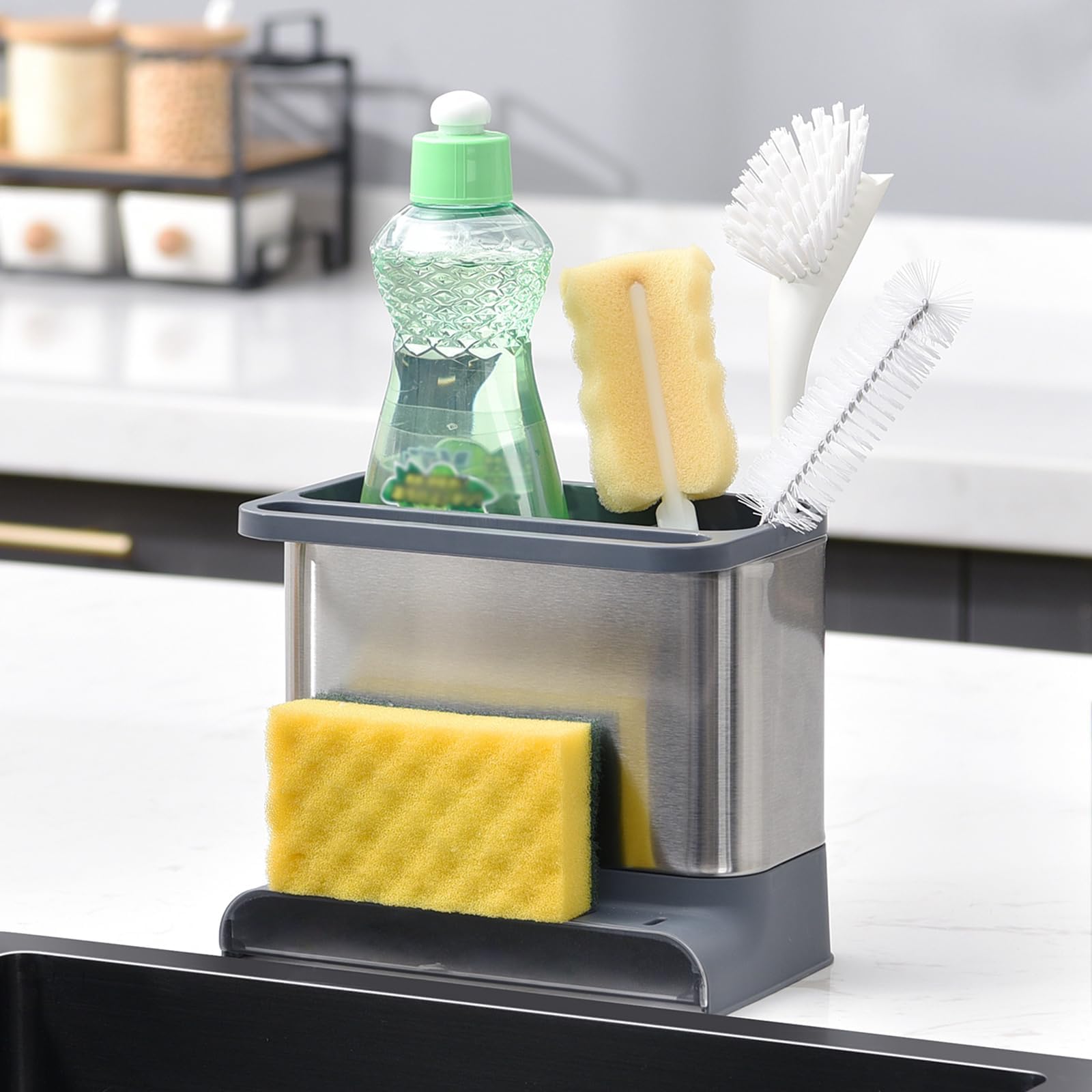 MasterClass MCSINKSTORE Kitchen Sink Tidy with Sponge Holder and Brush ...