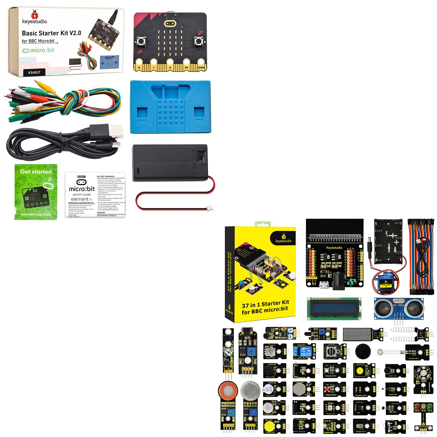 Amazon.com: KEYESTUDIO 37 Sensors in 1 Box Starter Kit with Microbit ...