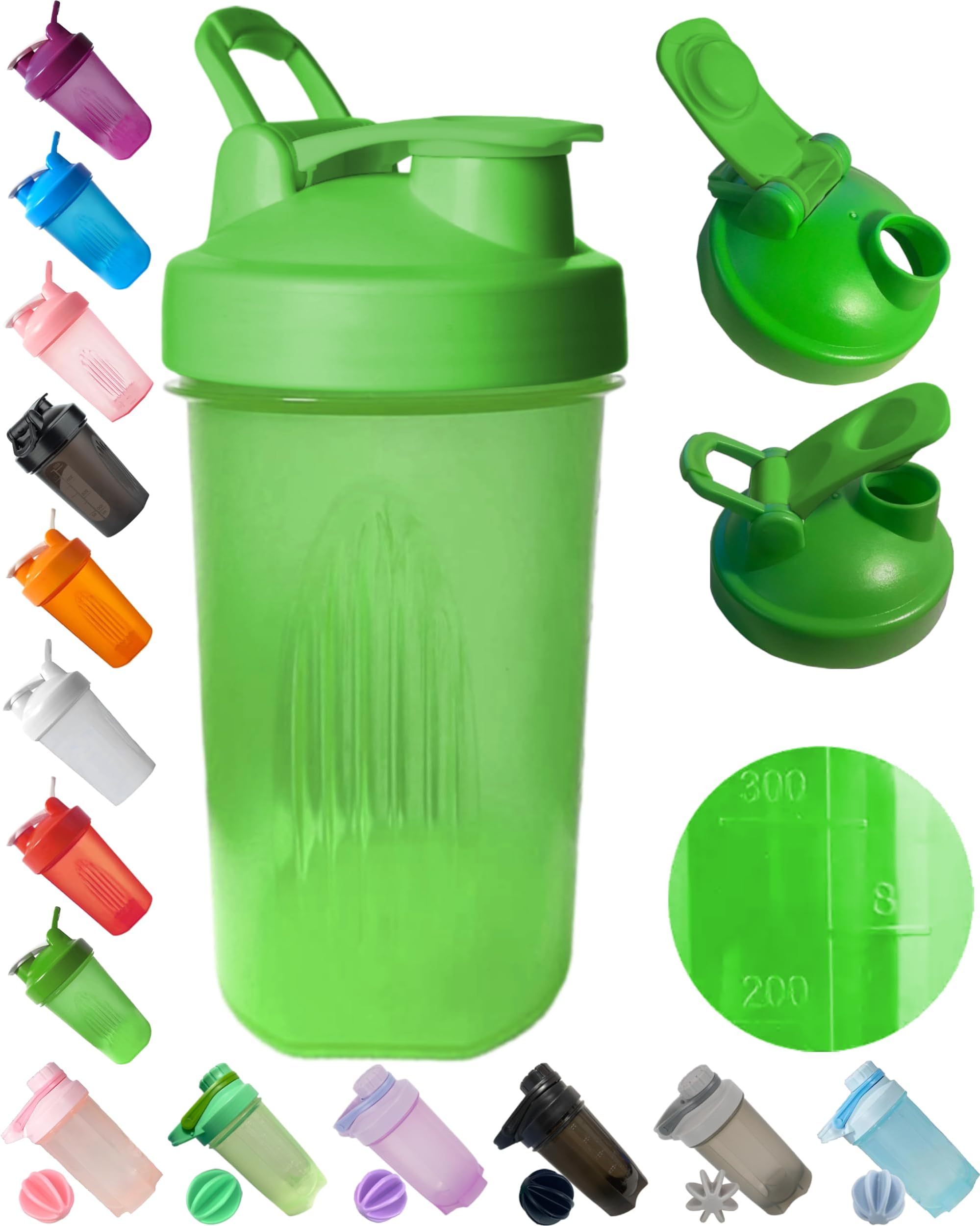 Amazon.com: GAISHION Shaker Bottle Protein Shakes Cup and 10-Ounce ...