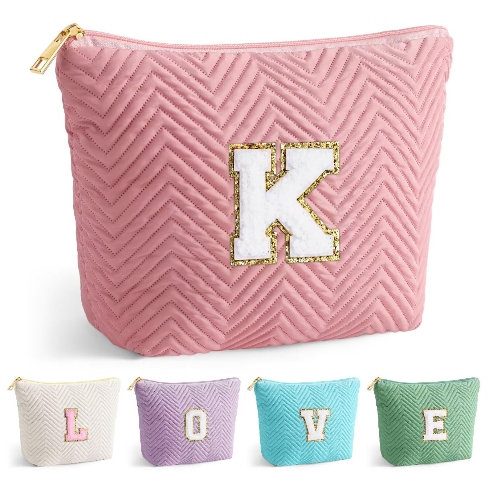 Amazon.com: YOOLIFE Initial Makeup Bag - Valentines Day Gifts ...