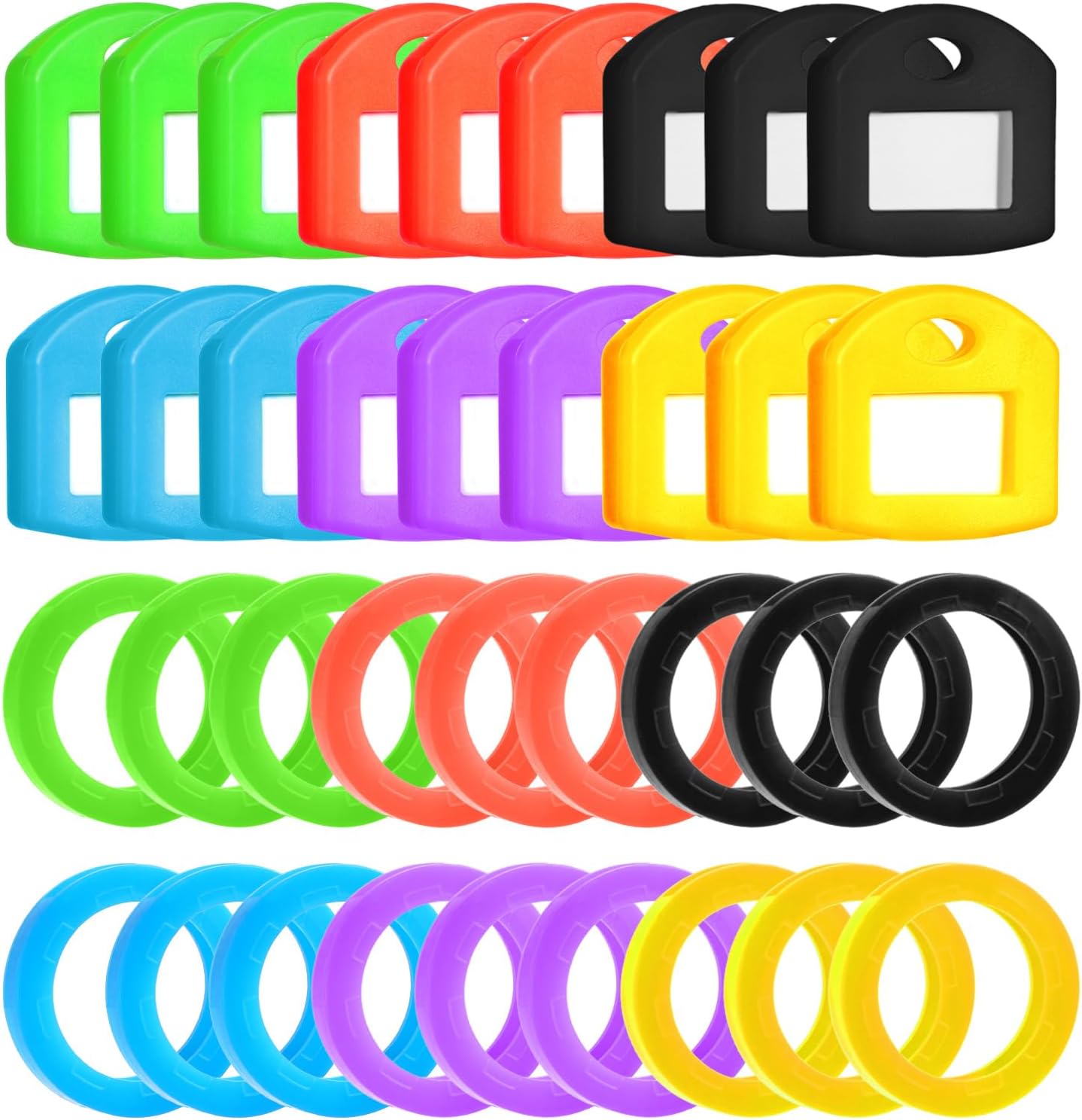 Amazon.com : HekouJiub 36 Pcs Silicone Key Covers,Caps Square and Round ...