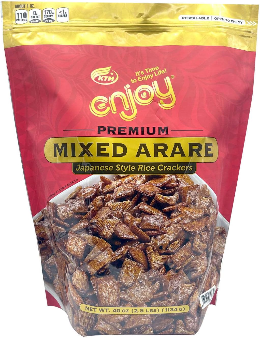 Amazon.com: Premium Mix Arare Japanese Style Rice Crackers, Super-sized ...