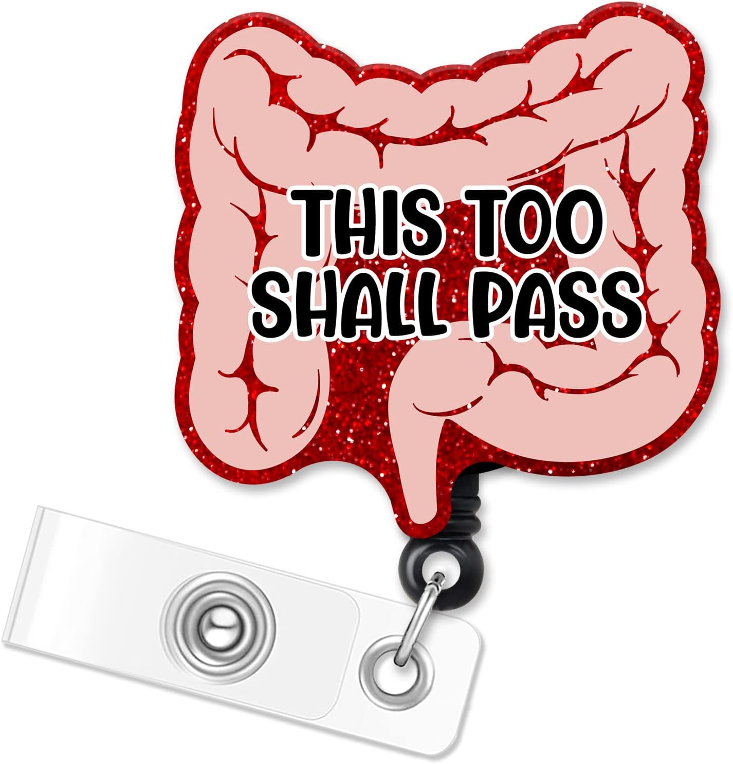 Amazon.com : ERHACHAIJIA This Too Shall Pass Retractable Red Glitter ...