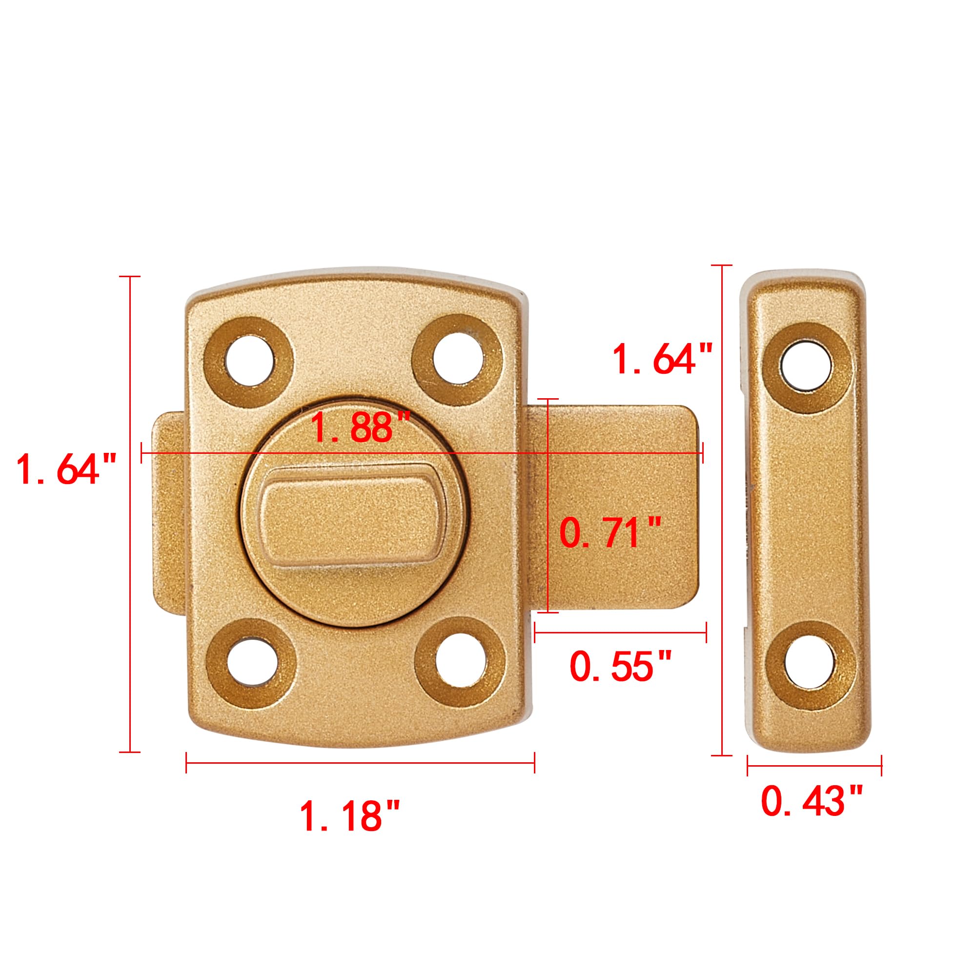 Snapklik.com : INIRET 2 Packs Rotate Bolt Latch Gate Latches Safety ...