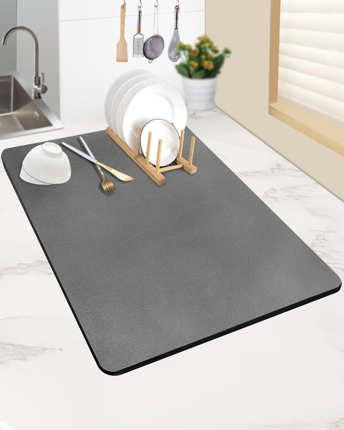 Amazon.com: Hotmir Dish Drying Mat for Kitchen-Counter:Super Absorbent ...