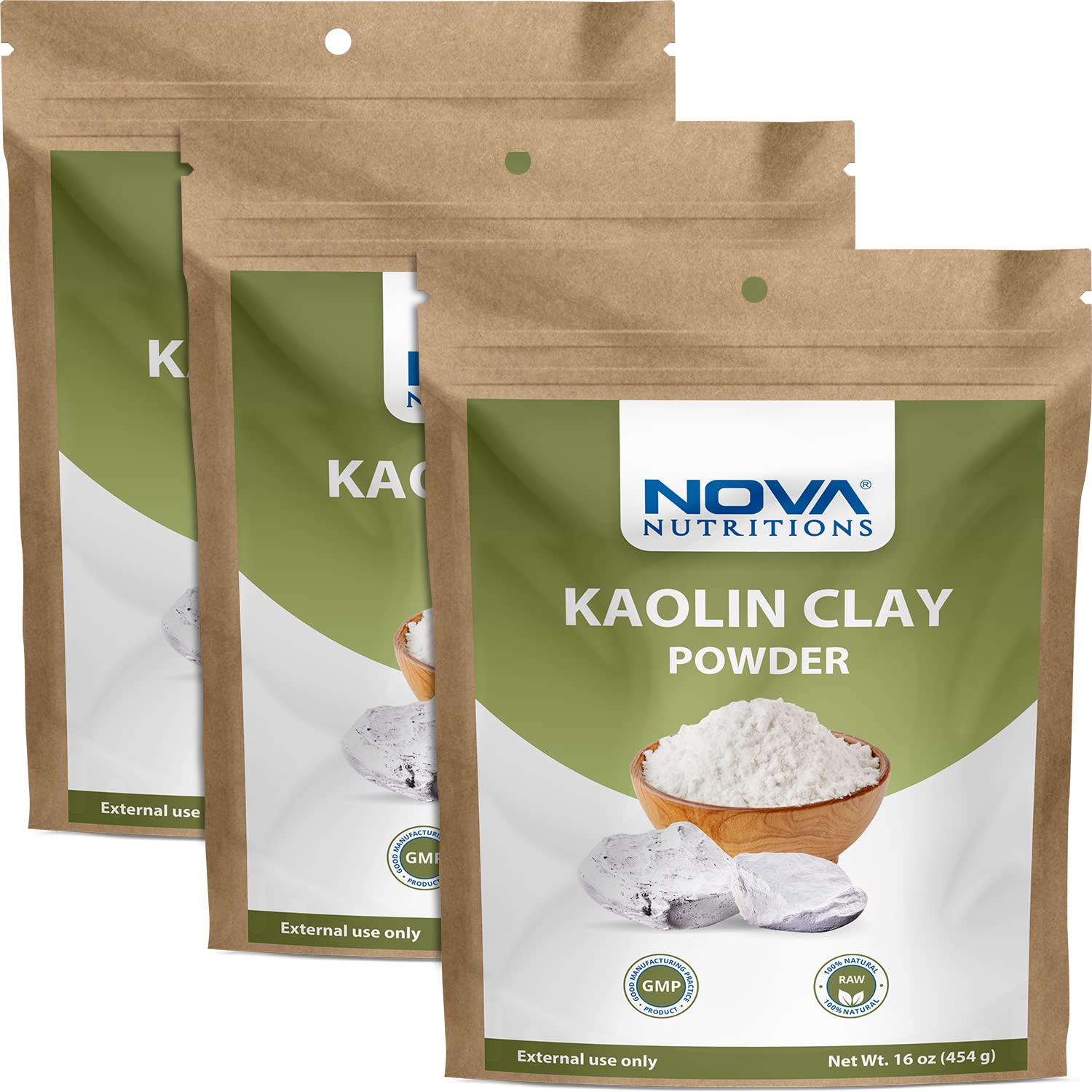 Amazon.com : Nova Nutritions 3 Pack Kaolin Powder 16 OZ (454 Gram ...