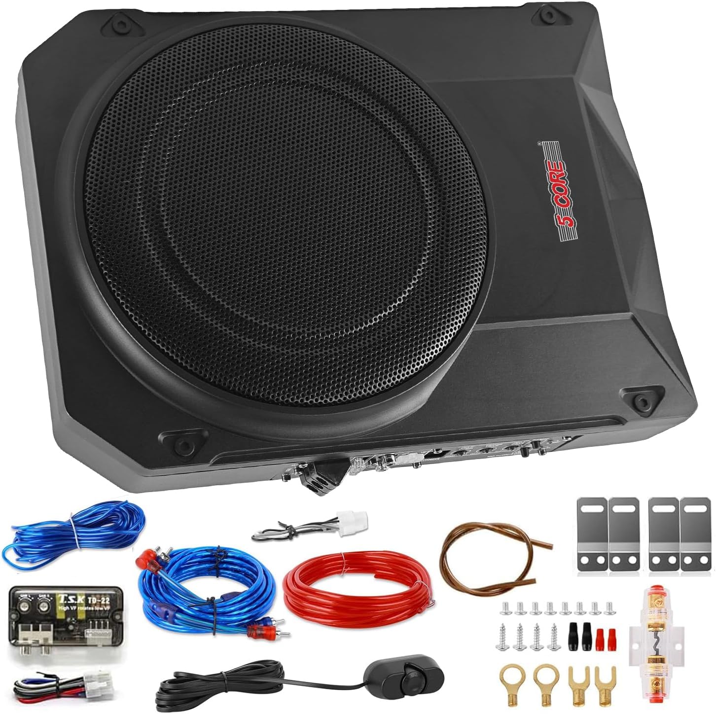 Amazon.com: 5 CORE 10 inch Slim Under Seat Car Audio Subwoofer 800W ...
